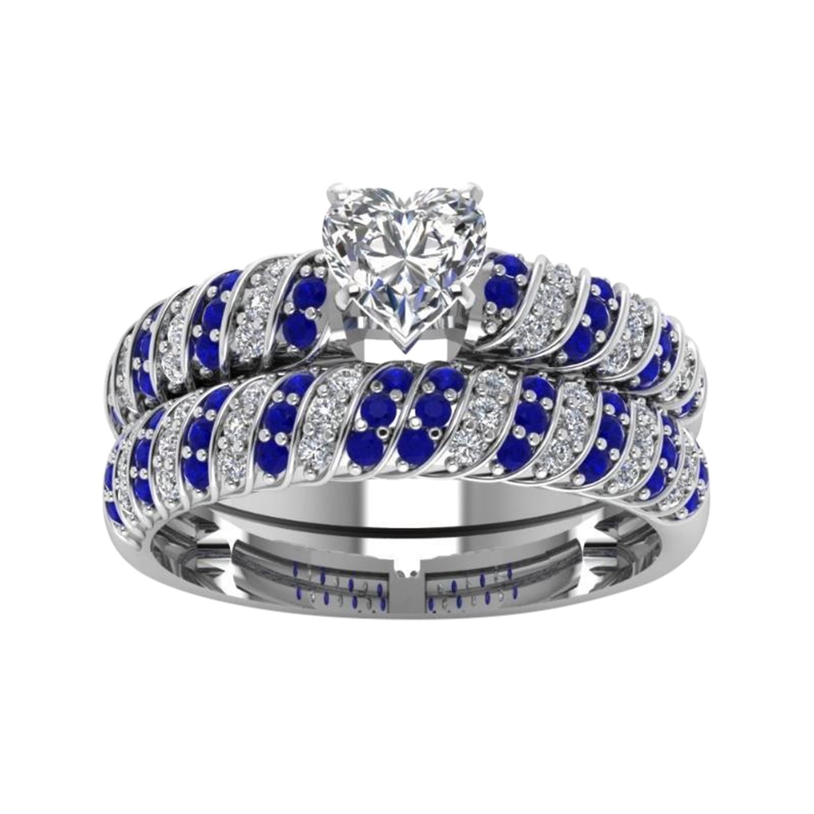 BAYAIXZ Womens Wedding Ring White Stone Ring, Handmade Luxury Cut ...