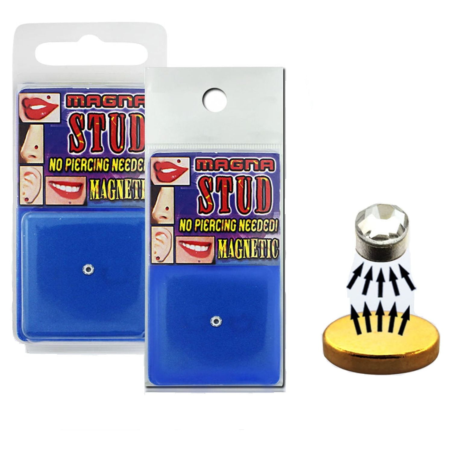 BAYAM Surgical Steel Magnetic Magnet Fake Nose Body Piercing Clear 3mm ...