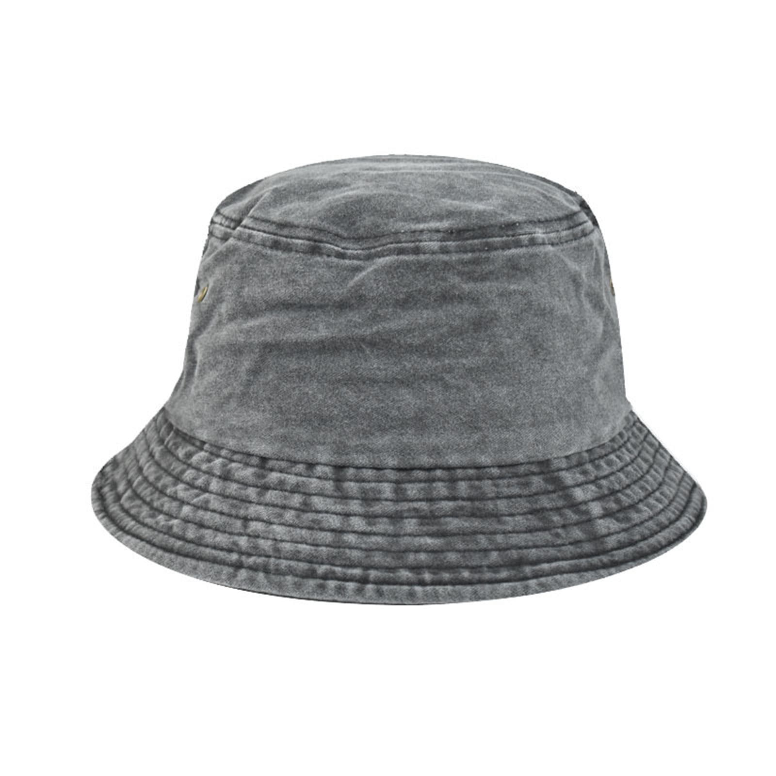 BAYHO Bucket Hat Cotton Packable Summer Travel Beach Sun Hat Outdoor Cap Unisex (Dark Gray ...