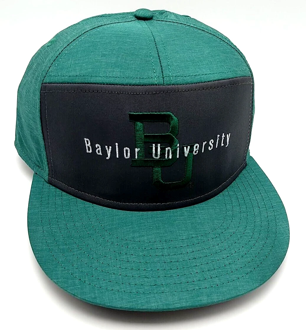 BAYLOR UNIVERSITY BU hat green adjustable snapback cap Bears wide brim ...
