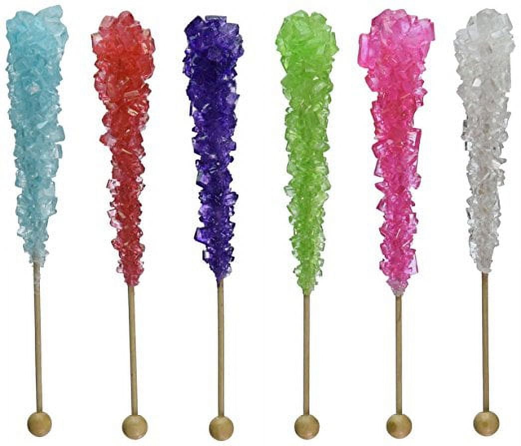 BAYSIDE CANDY ROCK CANDY CRYSTAL STICKS ASSORTED, WRAPPED 20 PIECES ...