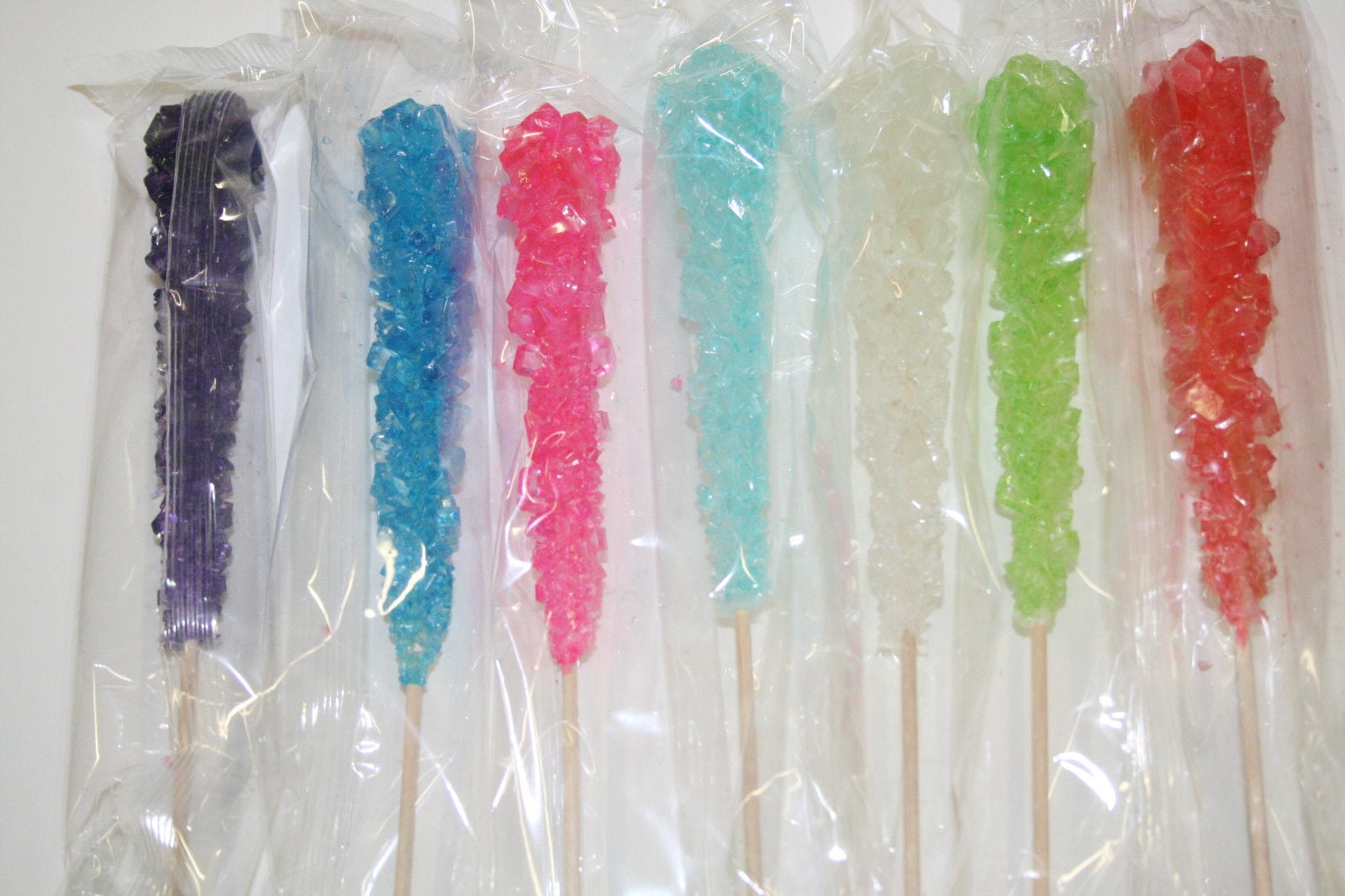 BAYSIDE CANDY ROCK CANDY CRYSTAL STICKS ASSORTED, WRAPPED 30 PIECES ...