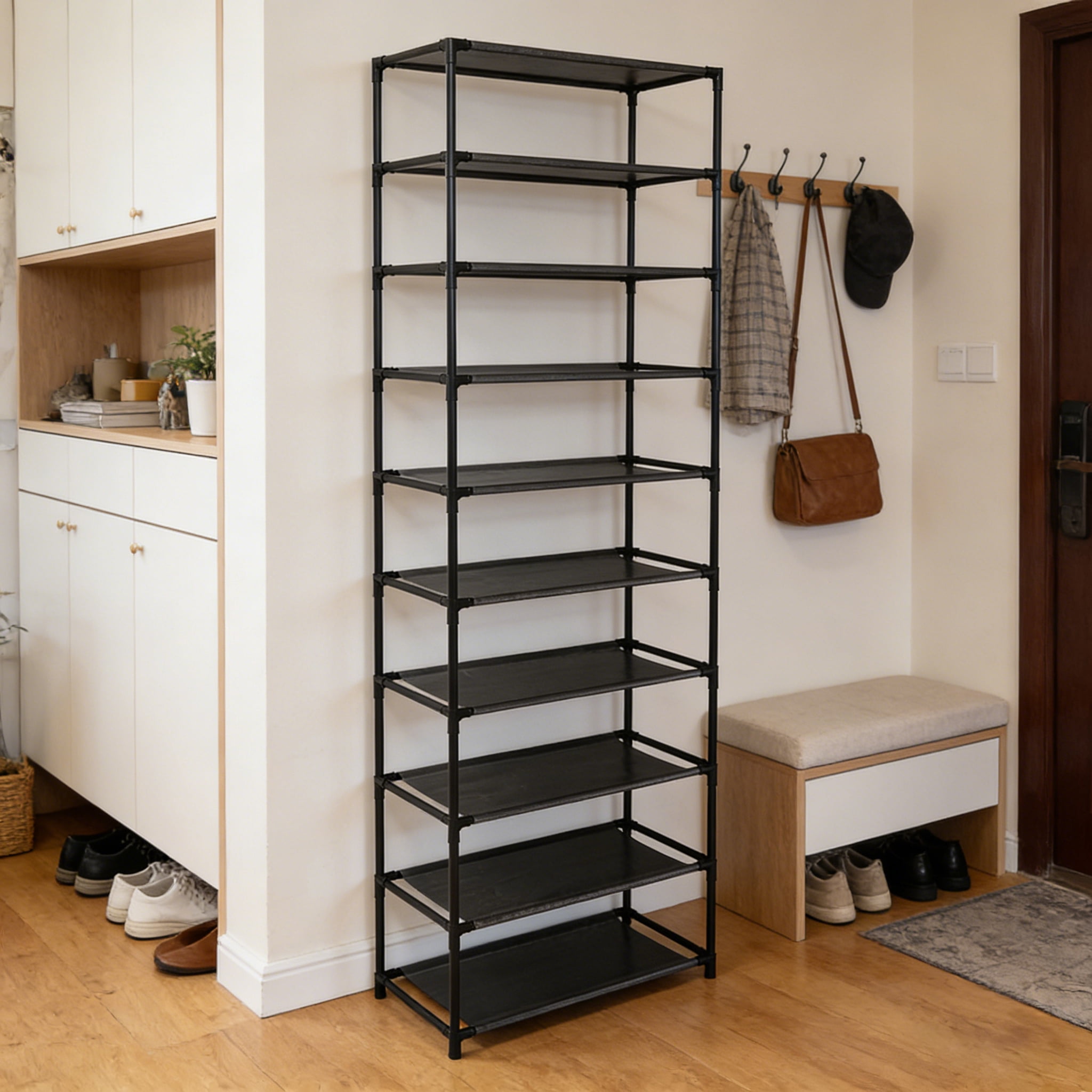 BAYUELSWU 10 Tiers Shoe Rack, Stackable Shoe Tower Shelf Storage ...