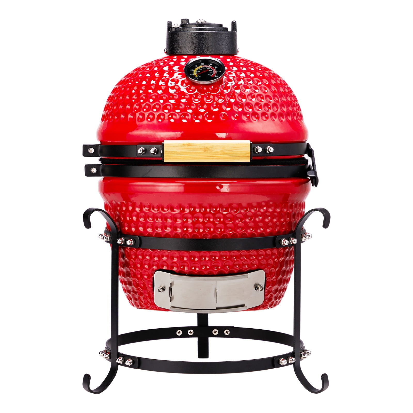 BAYUELSWU 13in Round Ceramic Charcoal Grill, Kamado Grill Charcoal BBQ ...
