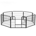 BAYUELSWU 24" Tall Metal Dog Playpen, 8 Panels Pet Fence, Foldable Dog ...