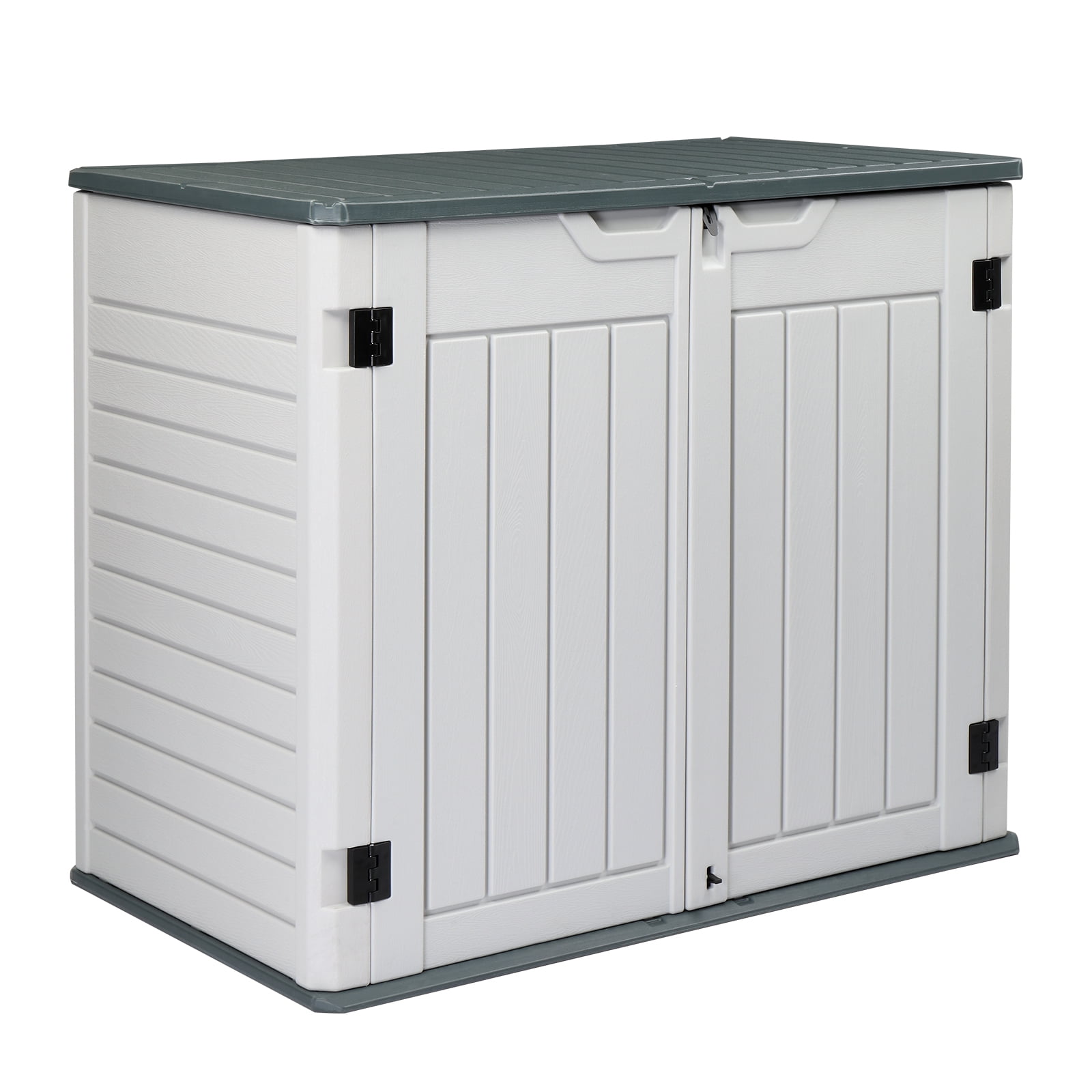 BAYUELSWU 260 Gallon Outdoor Storage Box, Deck Box Lockable Large Resin ...