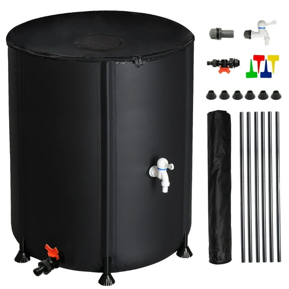 BAYUELSWU 50 Gallon Collapsible Rain Barrel, Portable Water Storage ...