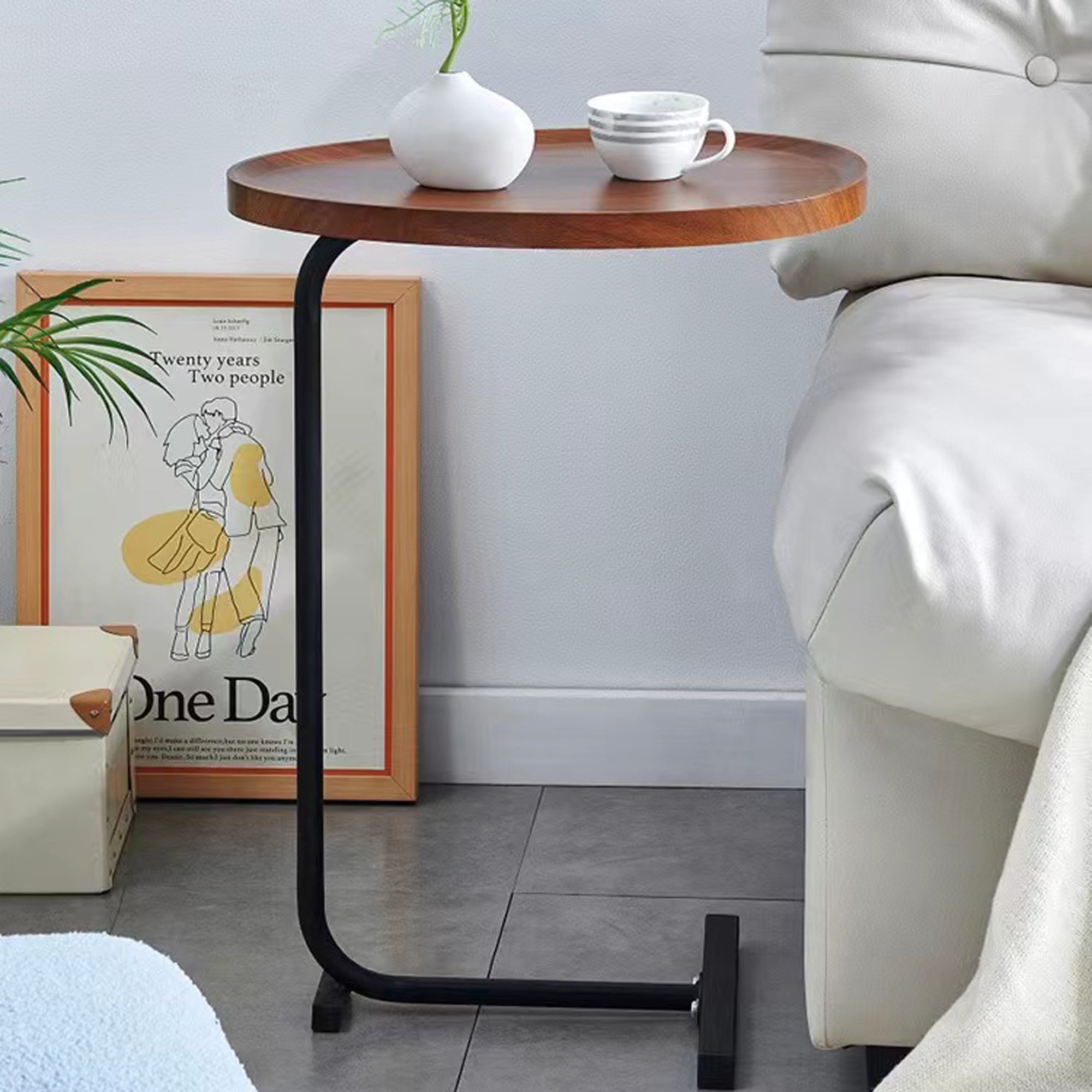 BAYUELSWU C Shaped End Table 23.62 Tall C Table End Table Couch Side Table Sofa Table for Living Room Bedroom Bedside 1pcs