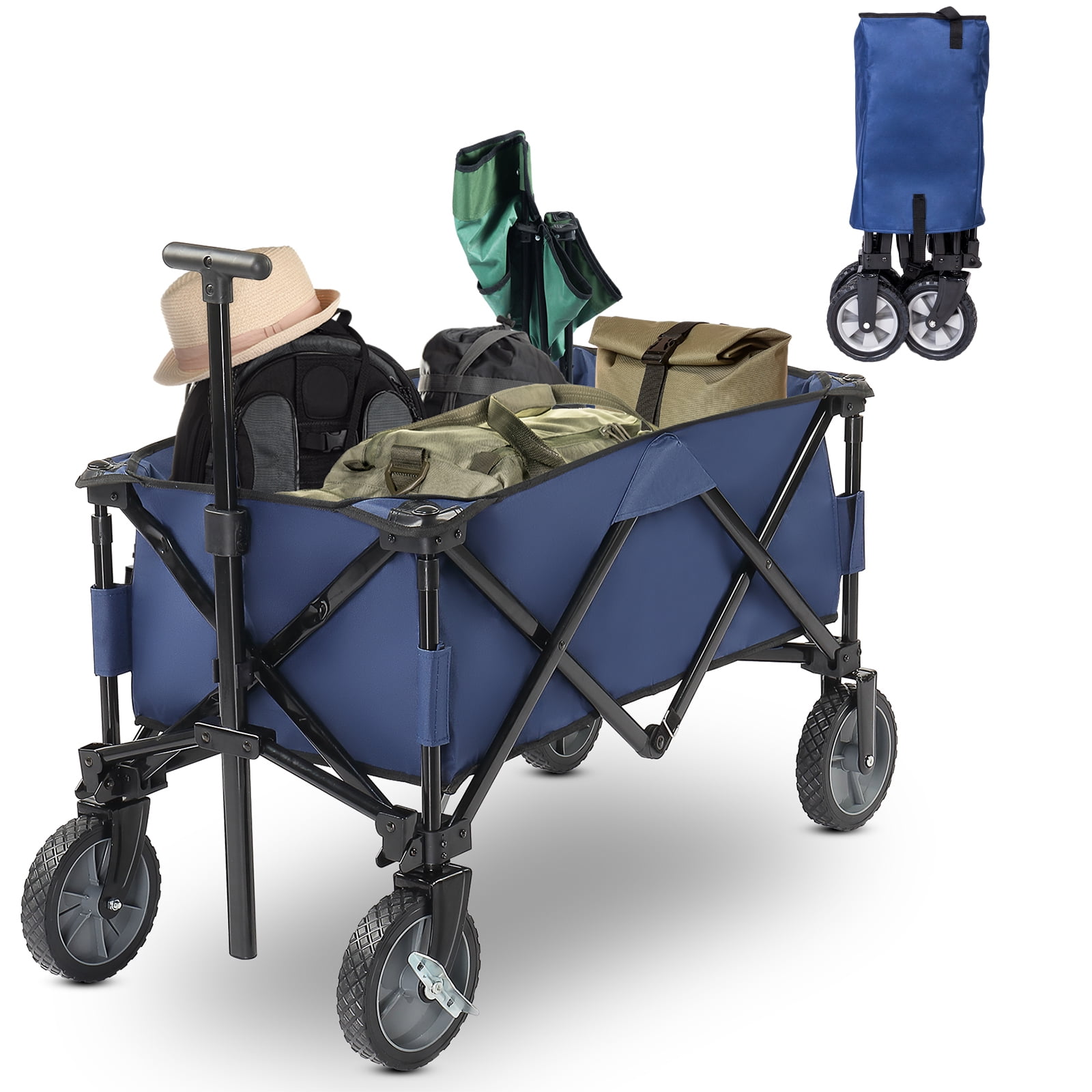BAYUELSWU Collapsible Wagon Carts Foldable, 220lbs Heavy Duty Folding ...