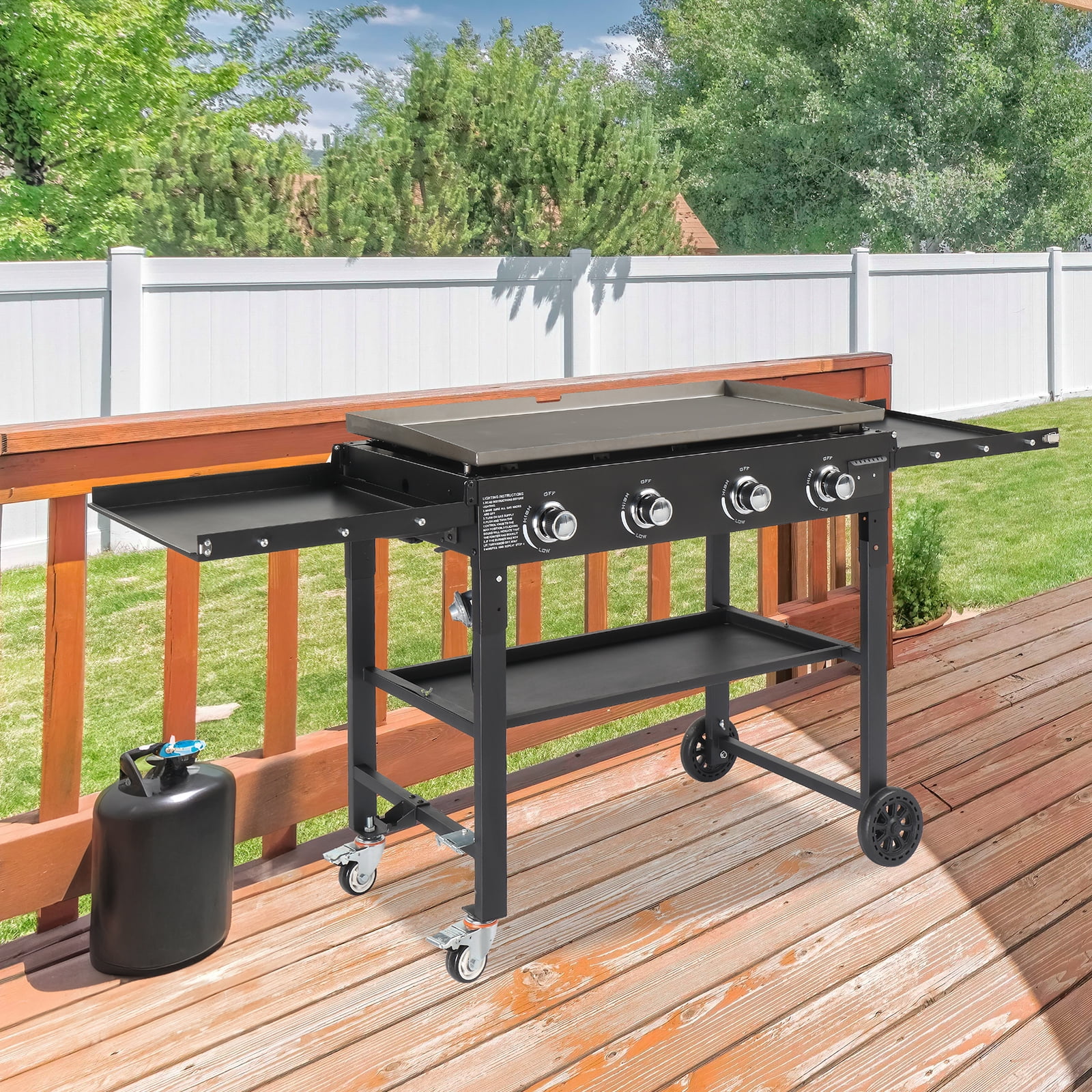 BAYUELSWU Flat Top Grill with 4 Burners Foldable Flat Top Gas Griddle ...