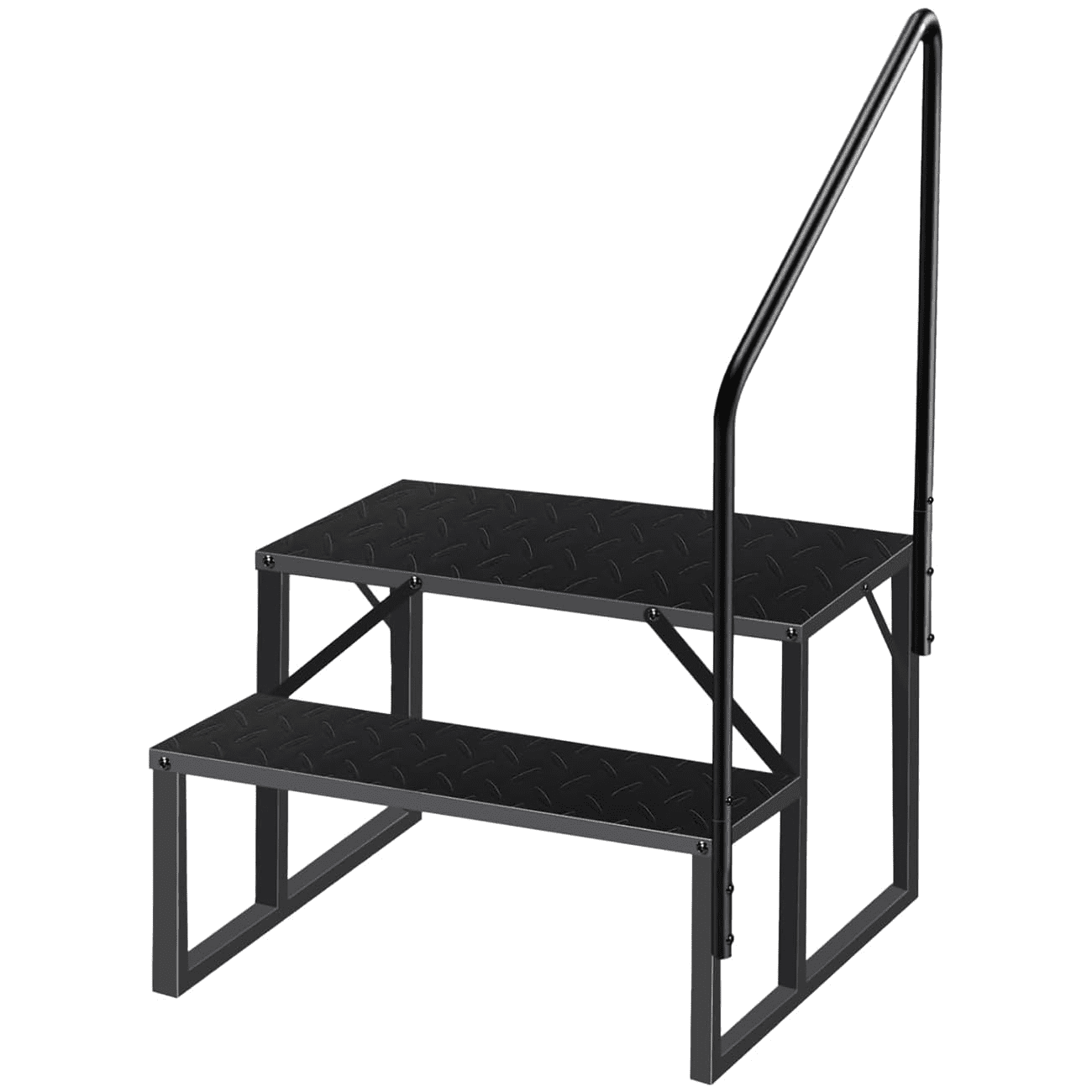 BAYUELSWU RV Steps with Handrail, 2 Step RV Stairs 660 lbs Load ...