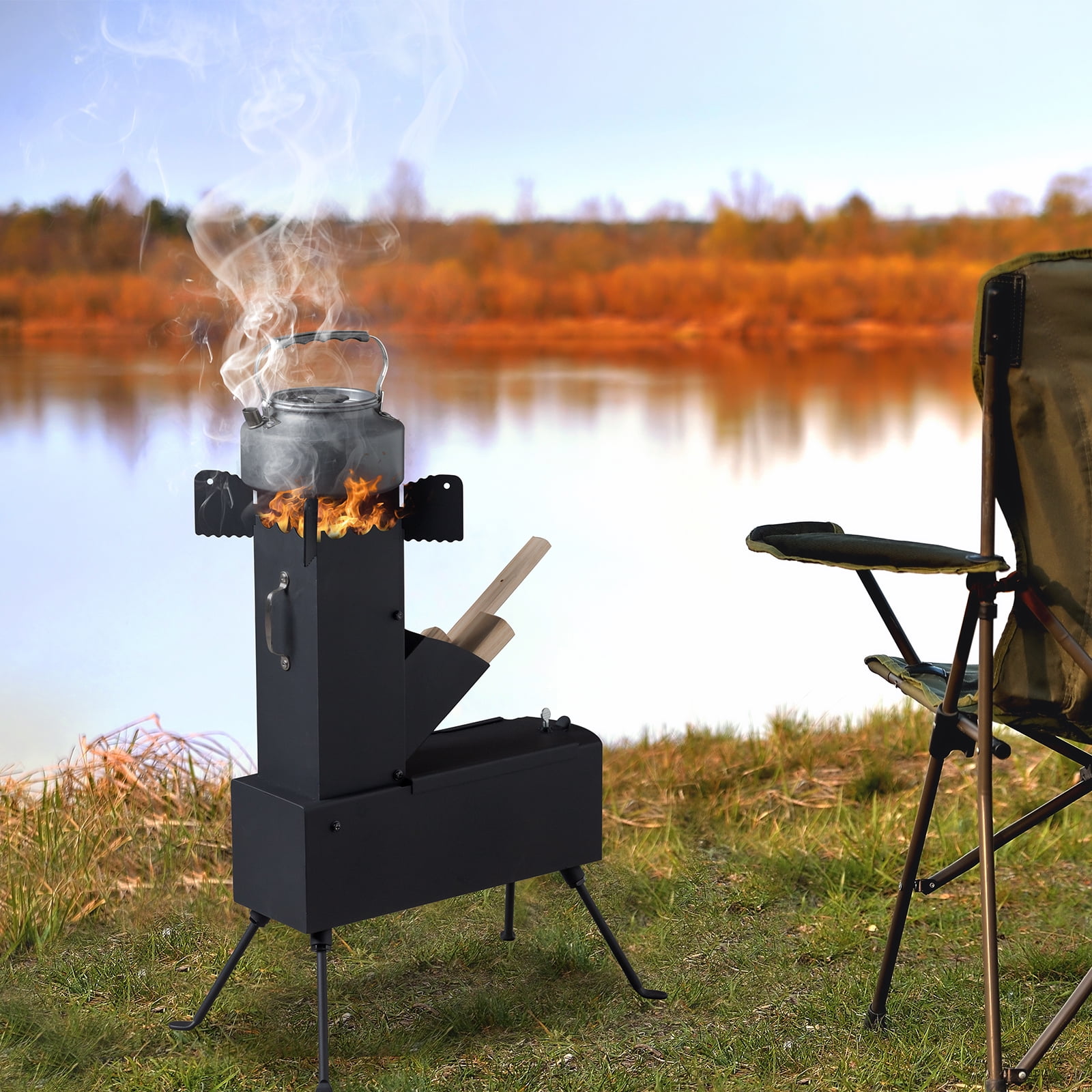 BAYUELSWU Rocket Stove, Wood Burning Stove Portable Wood Stove Portable ...