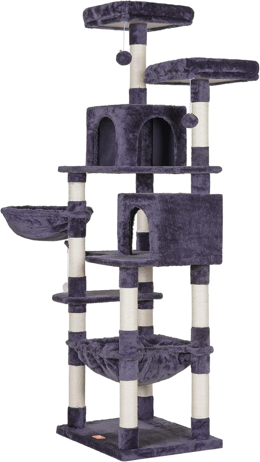 BAZAAR Cat Tree, 70 inches Tall Cat Tower condo with Toy for Indoor ...