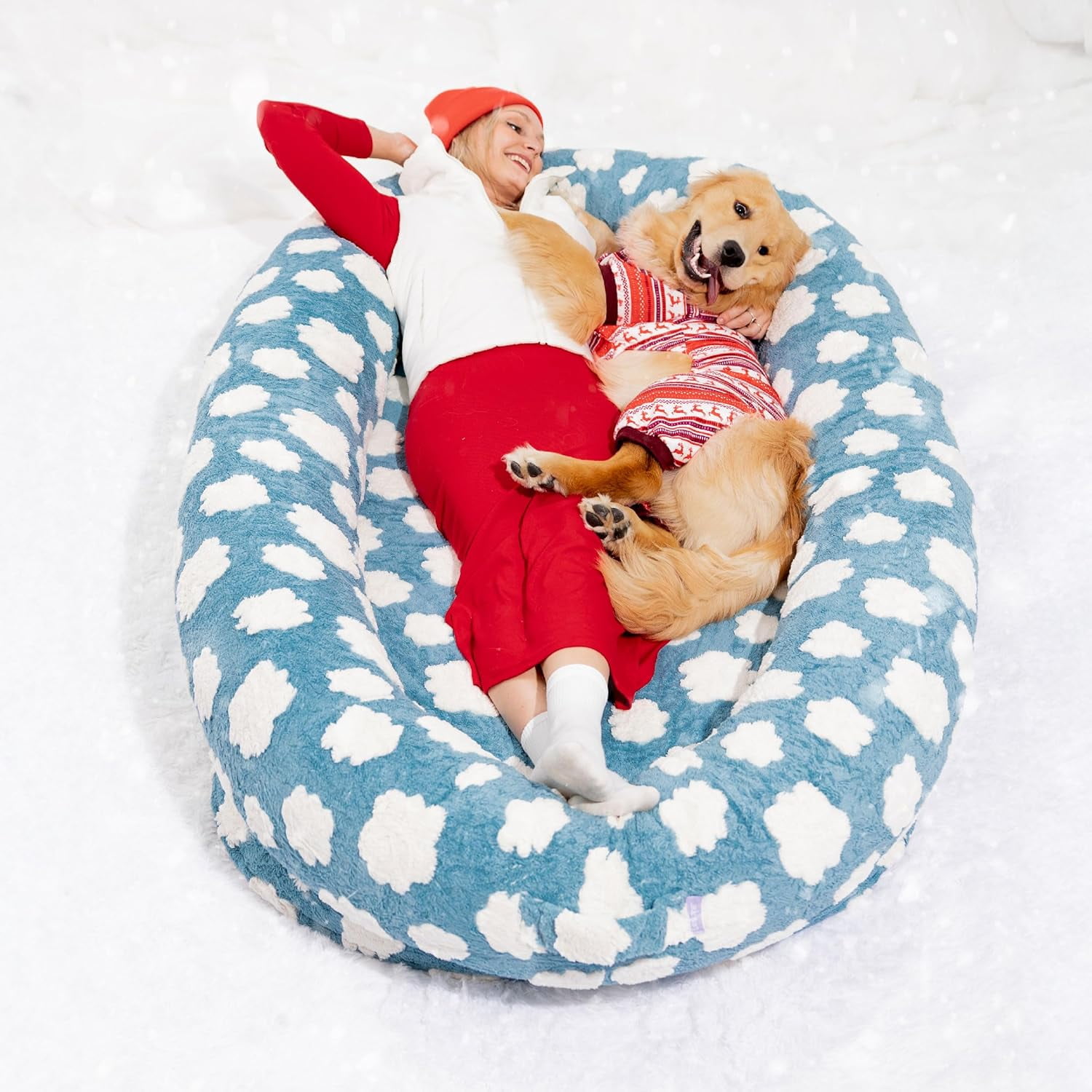 BAZAAR Human Dog Bed for Adult - Calming Human Size Dog Bed with Egg ...