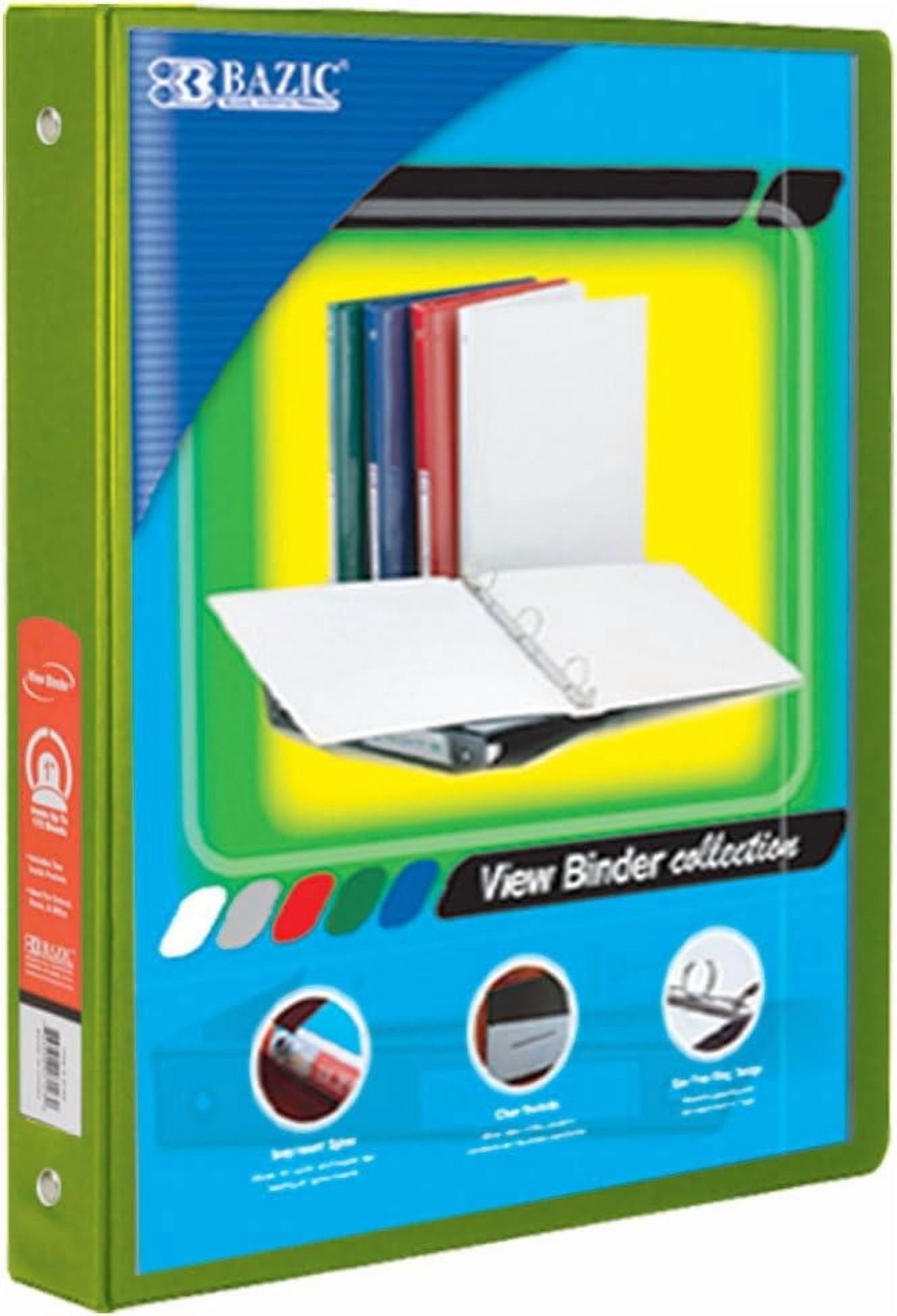 Lime Green Organizer Easyview 3-Inch D-Ring Binder - 5 Angle View With ...