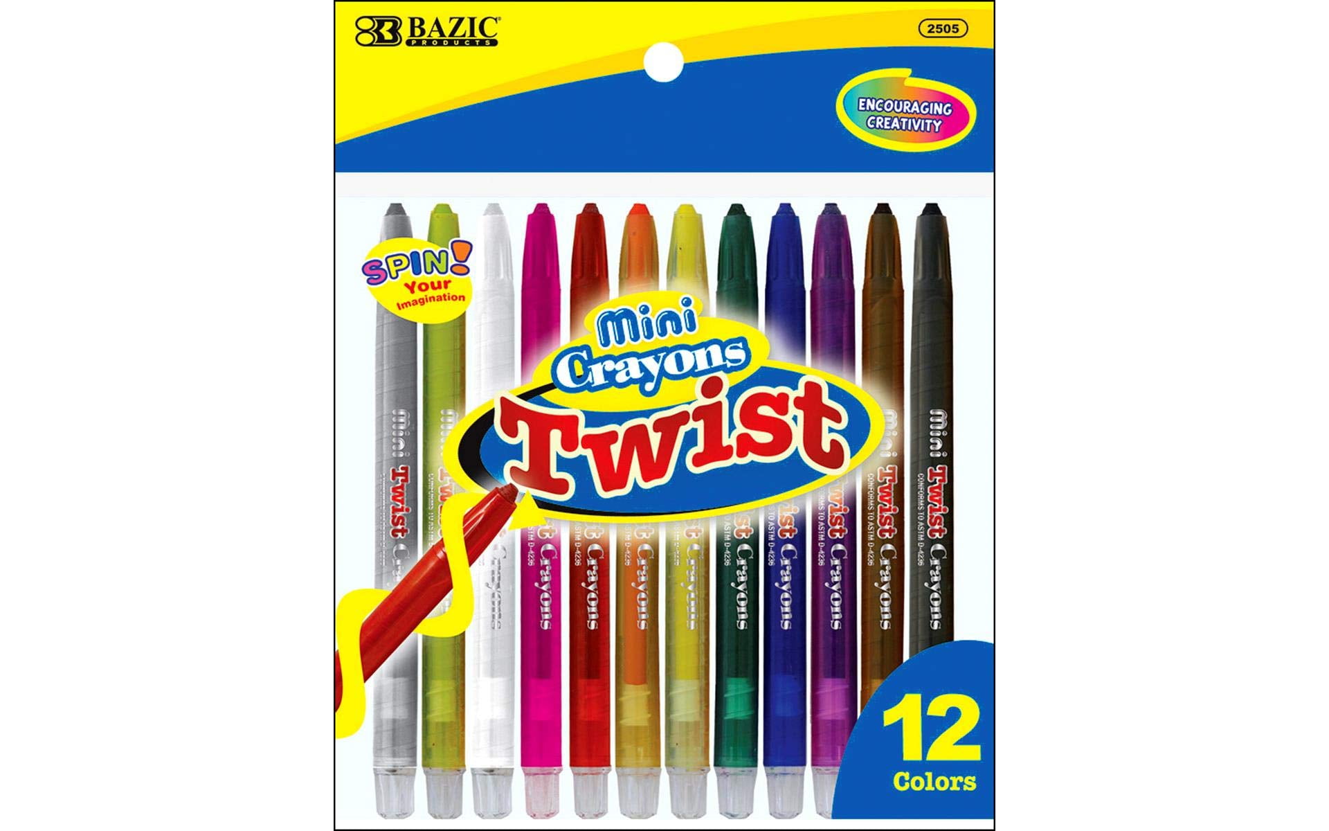 BAZIC 10 Color Mini Propelling Crayons [2505] [2505] - Walmart.com