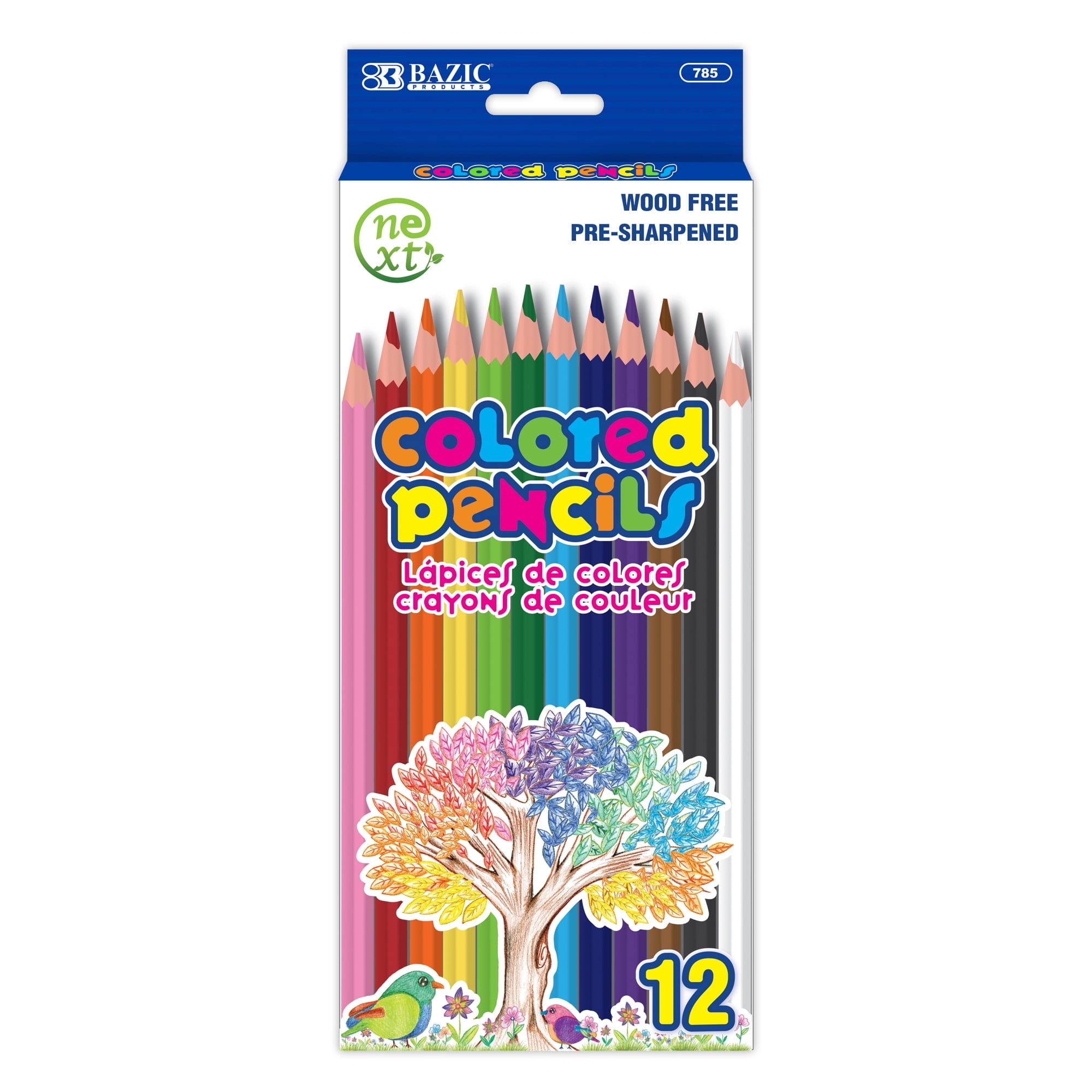 BAZIC 12 Colored Pencils, Set for Art Drawing Sketching, 24-Pack ...