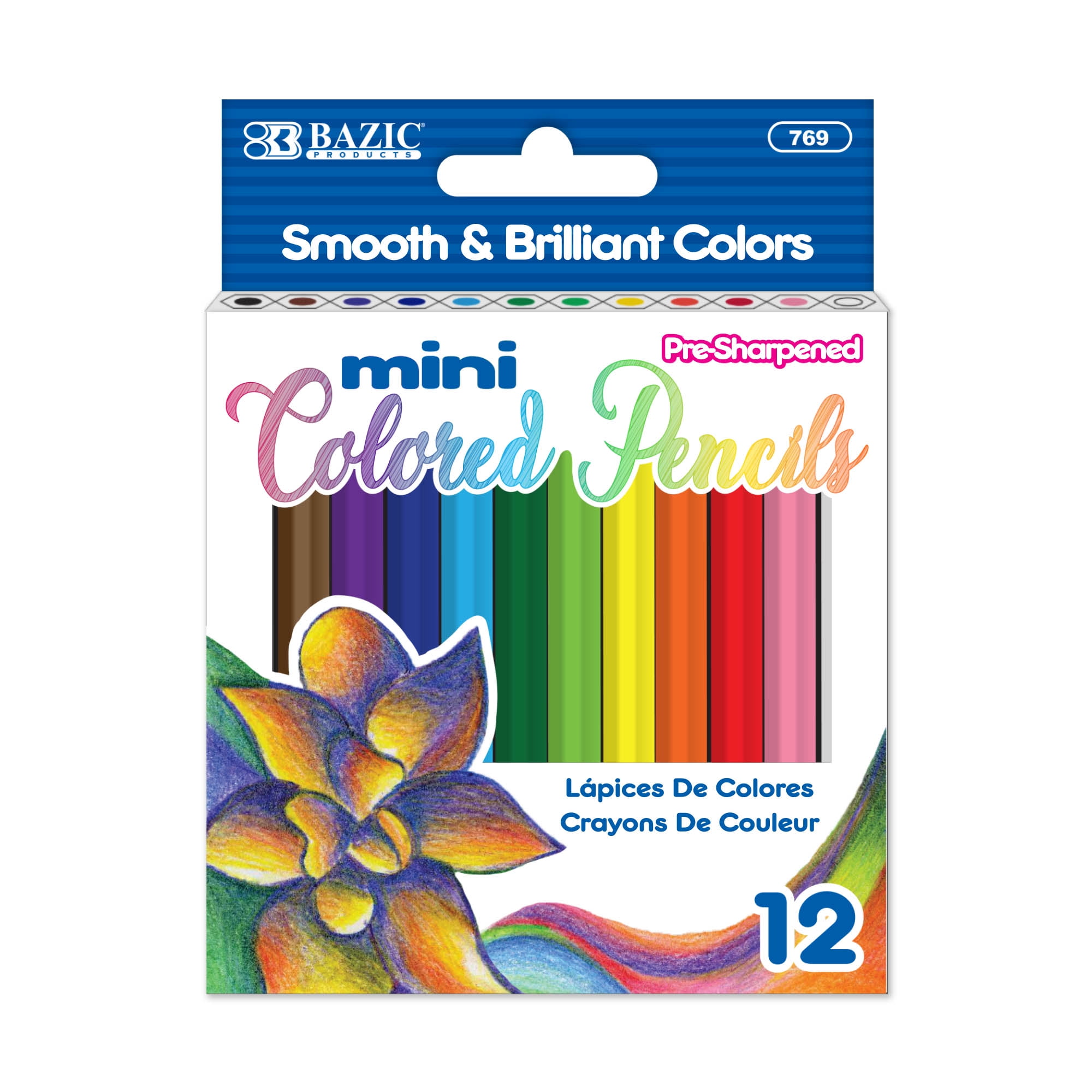 BAZIC 12 Mini Colored Pencils, Set for Art Drawing Sketching, 1-Pack ...