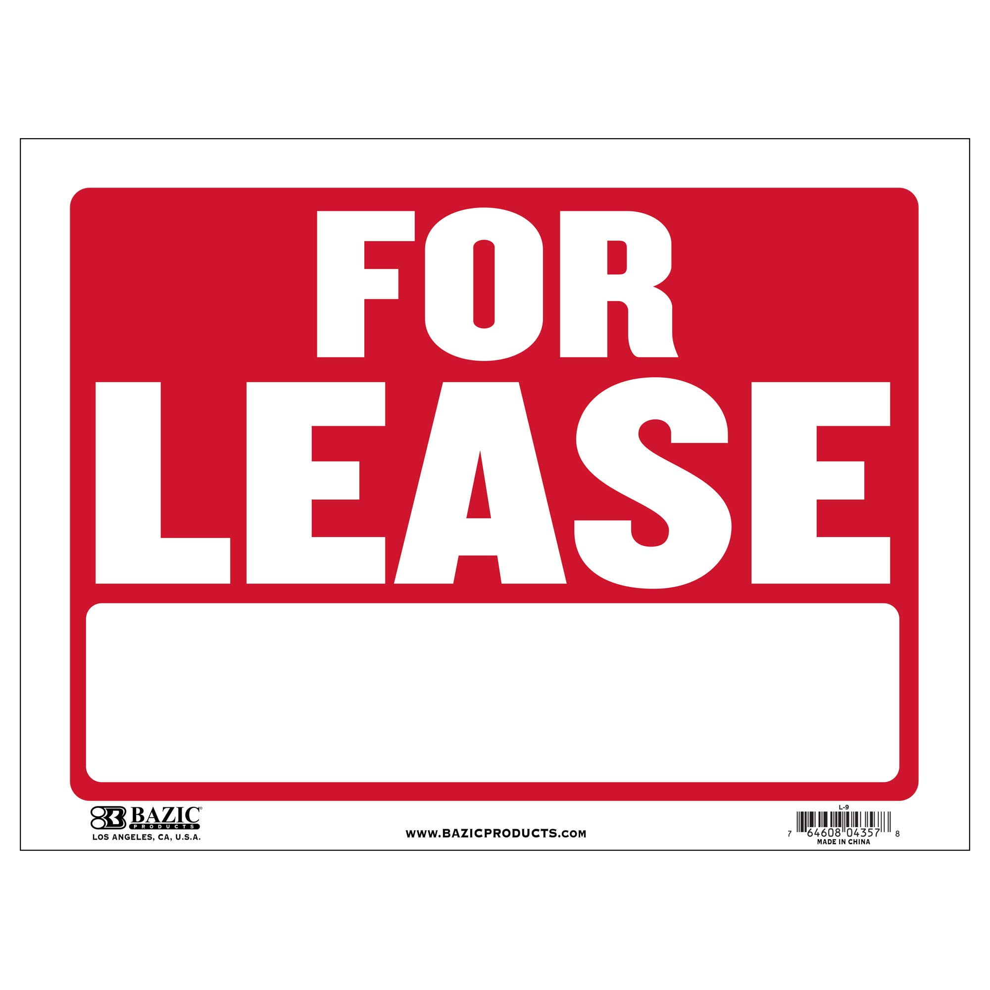 BAZIC 12" X 16" for Lease Sign, for Rent Rental House Home Apartment ...
