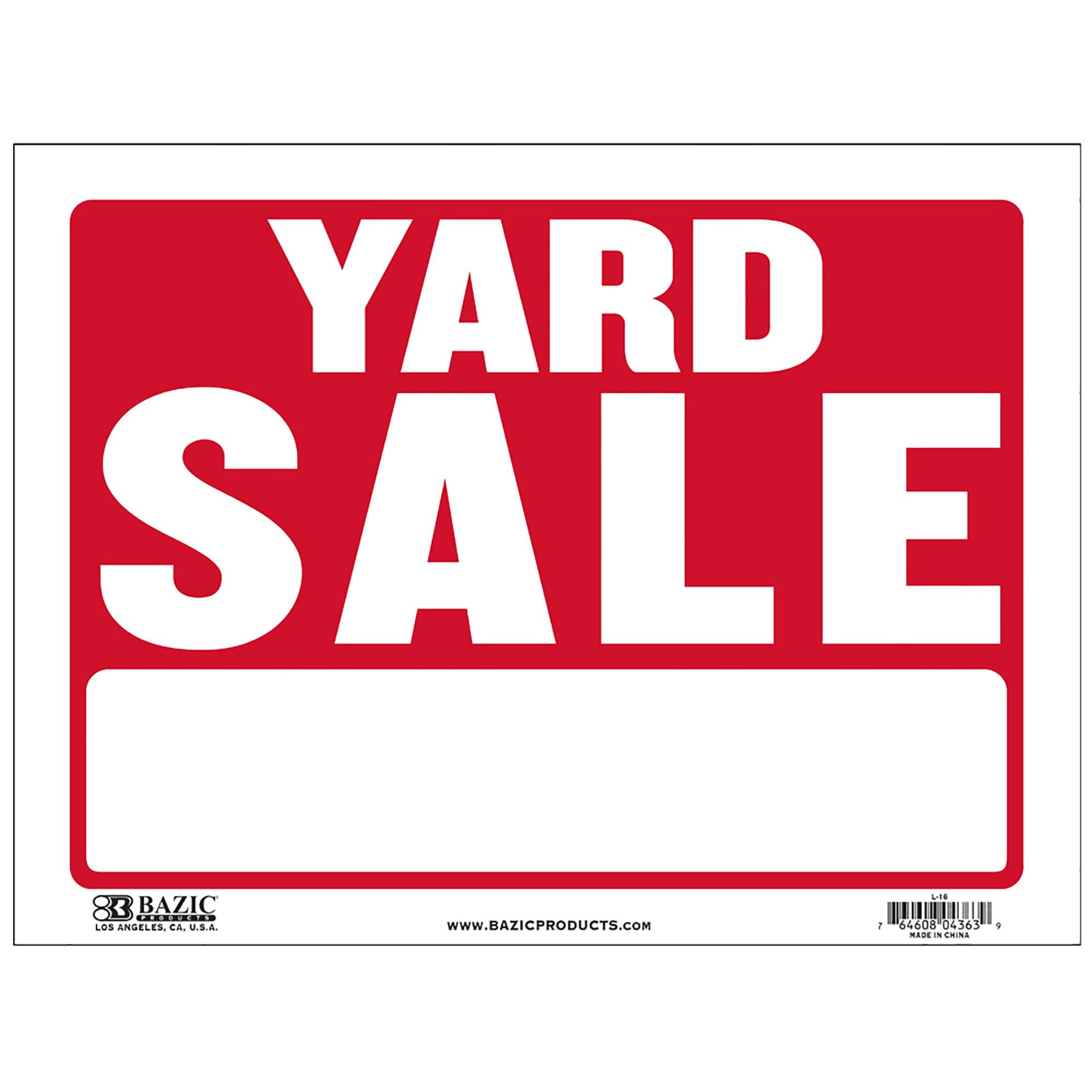 BAZIC 12" X 16" Yard Sale Sign, Garage Sale for Sale Retail Store ...