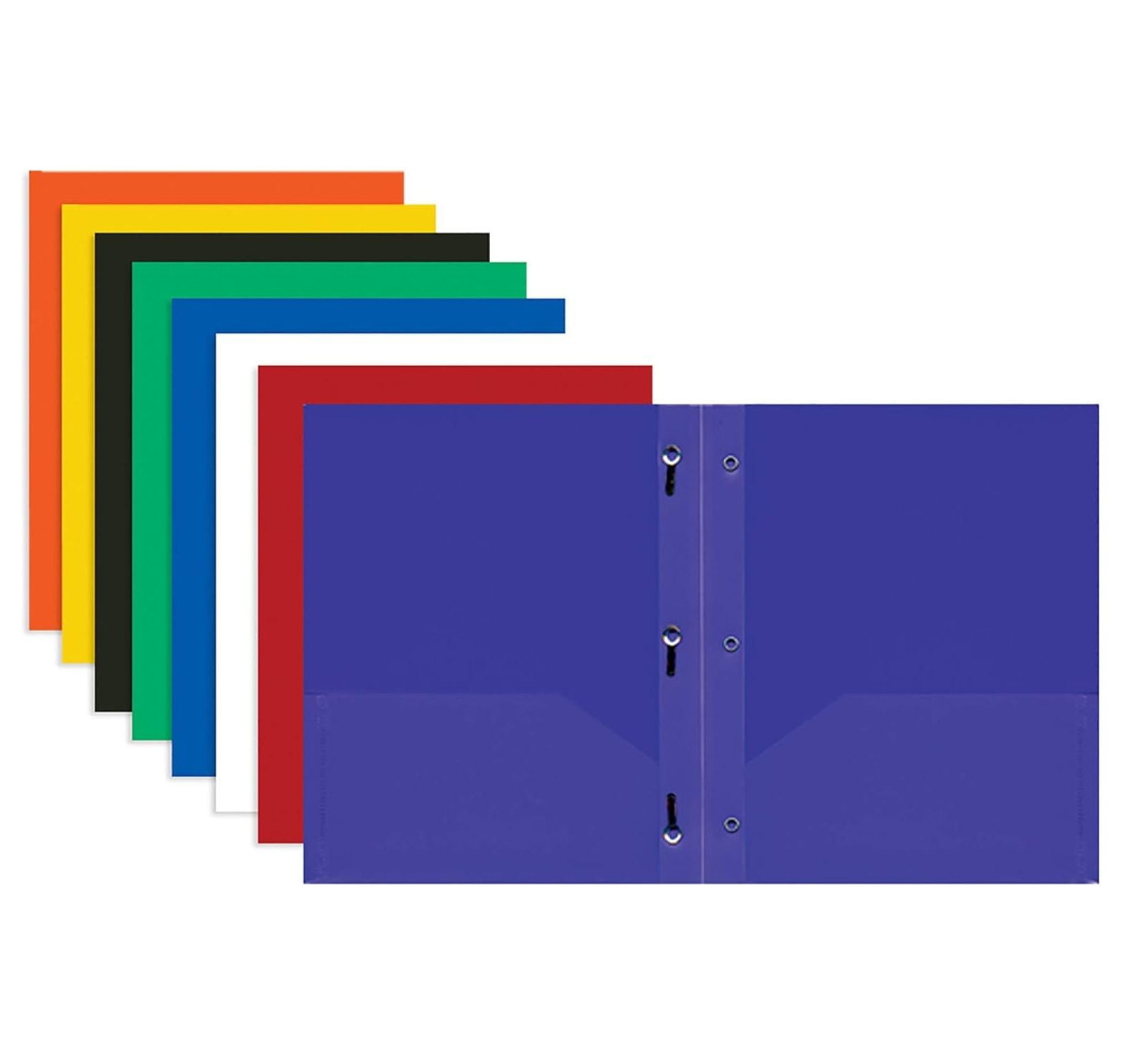 BAZIC 2 Pockets Folder , 3 Prong Fastener Clip, Letter Size Plastic ...