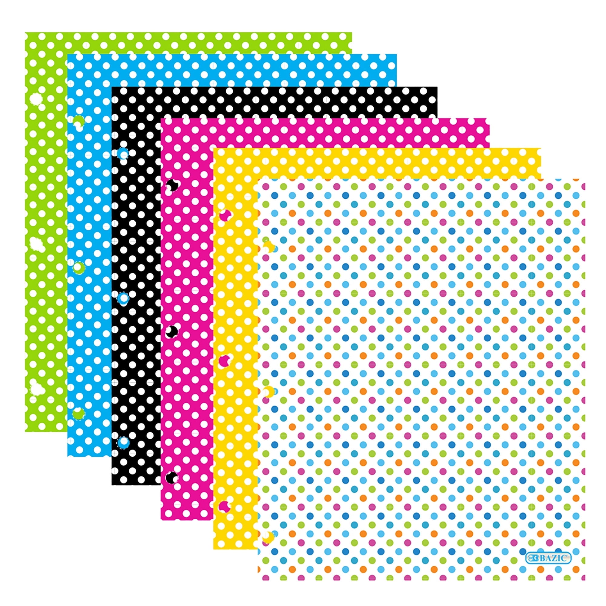 BAZIC 2 Pockets Paper Folder, Polka Dot Portfolio, Document Folders, 48 ...