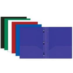 BAZIC 2 Pockets Poly Folder Portfolio with 3 Hole Fastener Clip, School ...