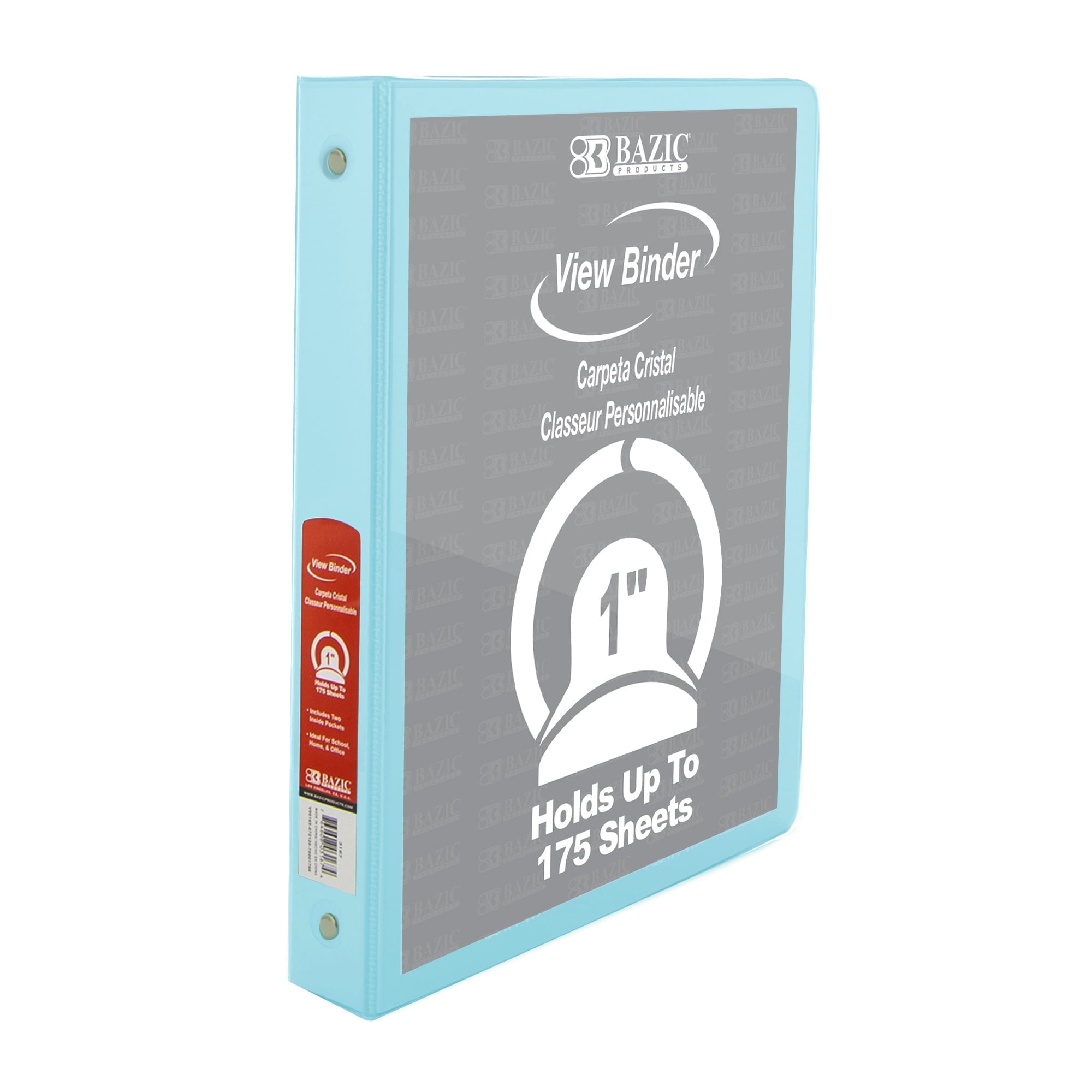 BAZIC Products, 3 Ring Binder, 1 inch, Pastel Blue - Walmart.com