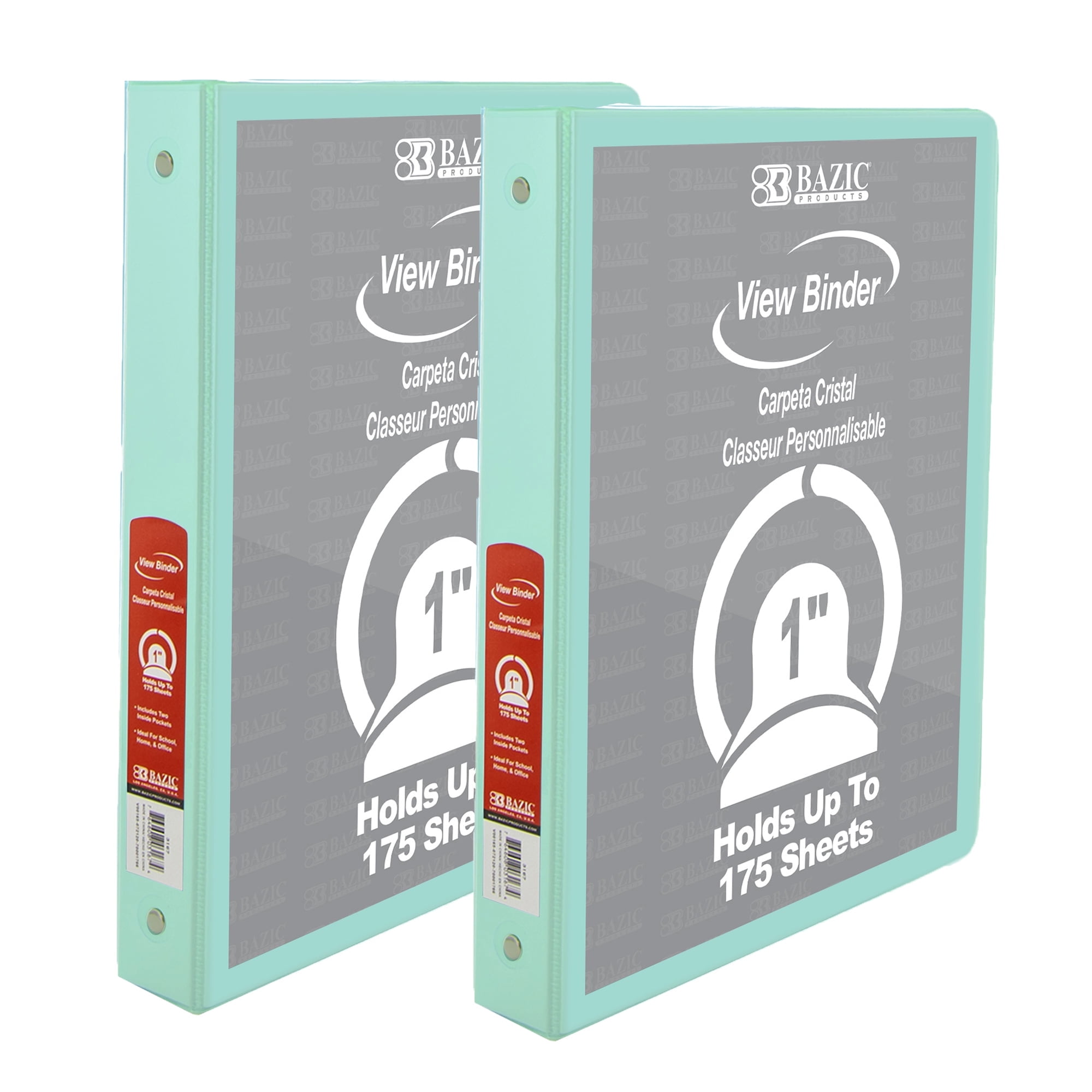 BAZIC 3 Ring Binder 1" Economy View Binders Pastel Green Color, Hold ...