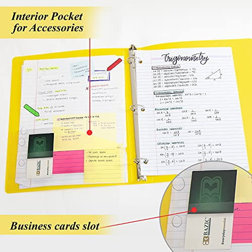 BAZIC 3 Ring Binder 1" Poly Binders Organizer - Swirl Color Soft Cover ...