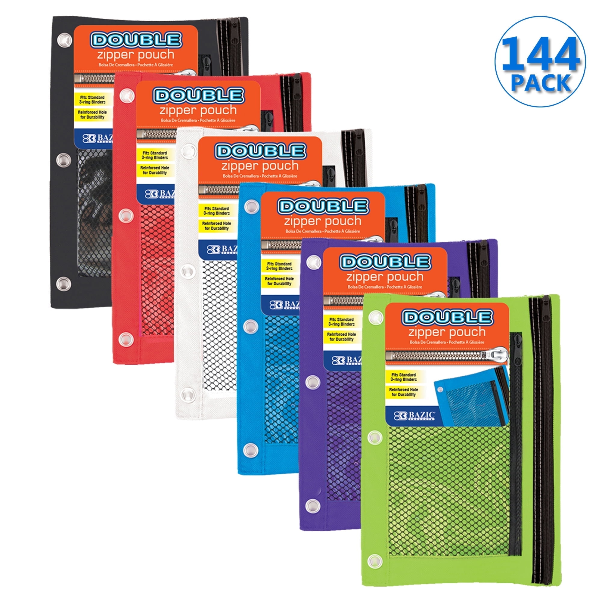 BAZIC 3 Ring Pencil Case, School Supplies, Cute Kids, Mesh Window ...