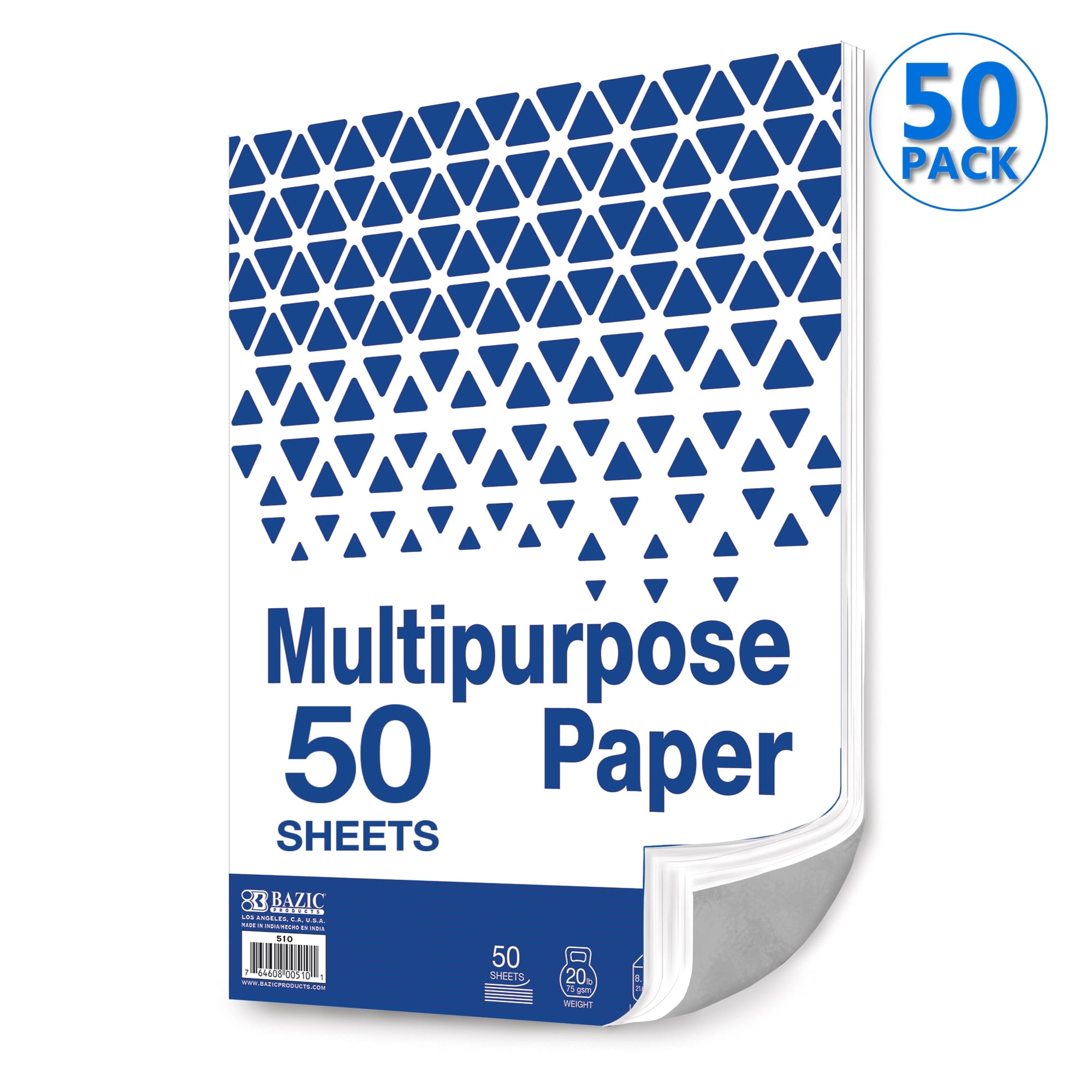 Free Shipping! BAZIC 50 Sheets 8.5" x 11" White Copy Paper Laser ...