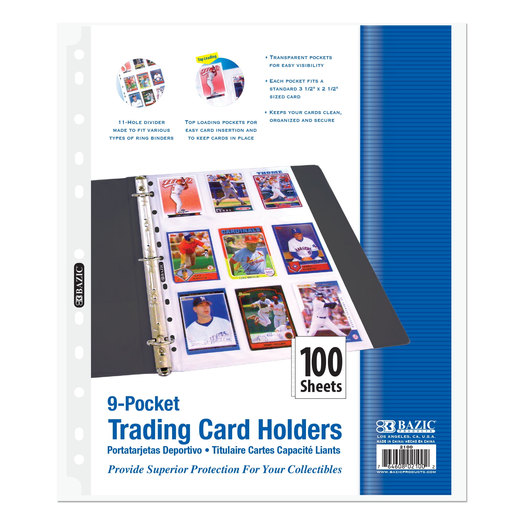 BAZIC 9 Pocket Trading Card Holder Protector Sleeves, Top Loading 11 ...