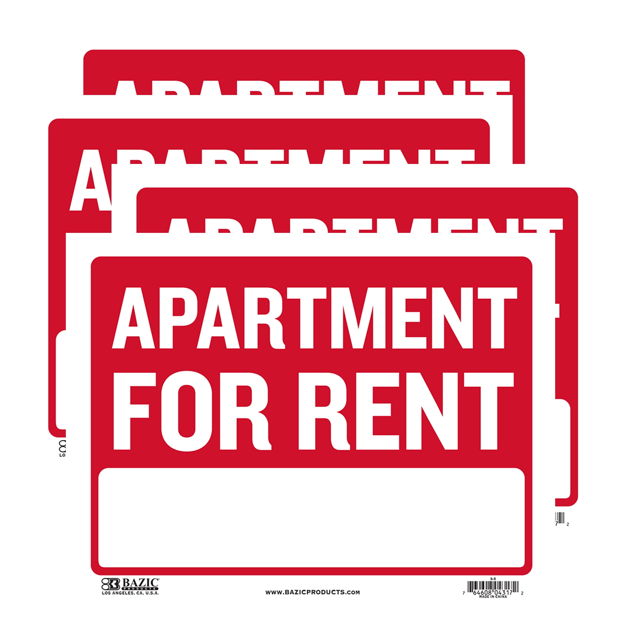 BAZIC Apartment For Rent Sign 9"X12", Waterproof Indoor Signage, 4-Pack ...