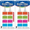 BAZIC Binder Clips Medium 1 1/4" (32mm) Asst Color, Paper Clip(8/Pack ...