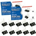 "BAZIC Medium 1 1/4"" Black Binder Clips, 12/Box, 2-Packs" - Walmart.com
