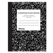 Top Flight Sewn Composition Book Black and White Marble Wide Rule 100 ...