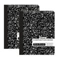 BAZIC Wide-Ruled Black Marble Composition Notebook, 100 Sheets, Perfect ...