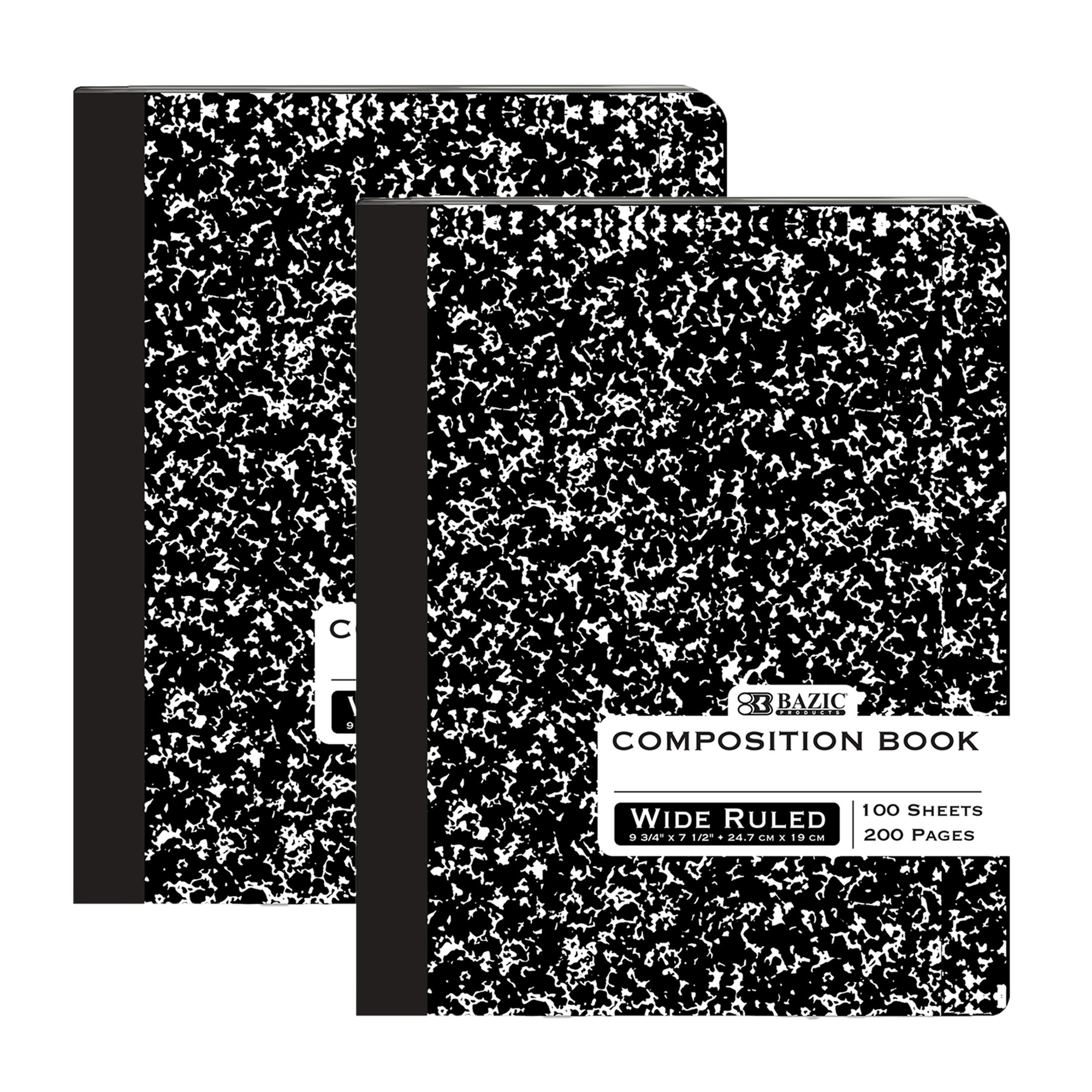 BAZIC Composition Book Blue Marble Unruled Ruled 100 Sheet Notebook, 1 ...