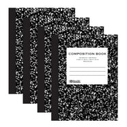 Top Flight Sewn Composition Book Black and White Marble Wide Rule 100 ...