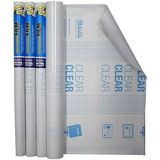 BAZIC Book Cover Clear Self Adhesive Bookcover 18" X 1.5 Yard (54 ...