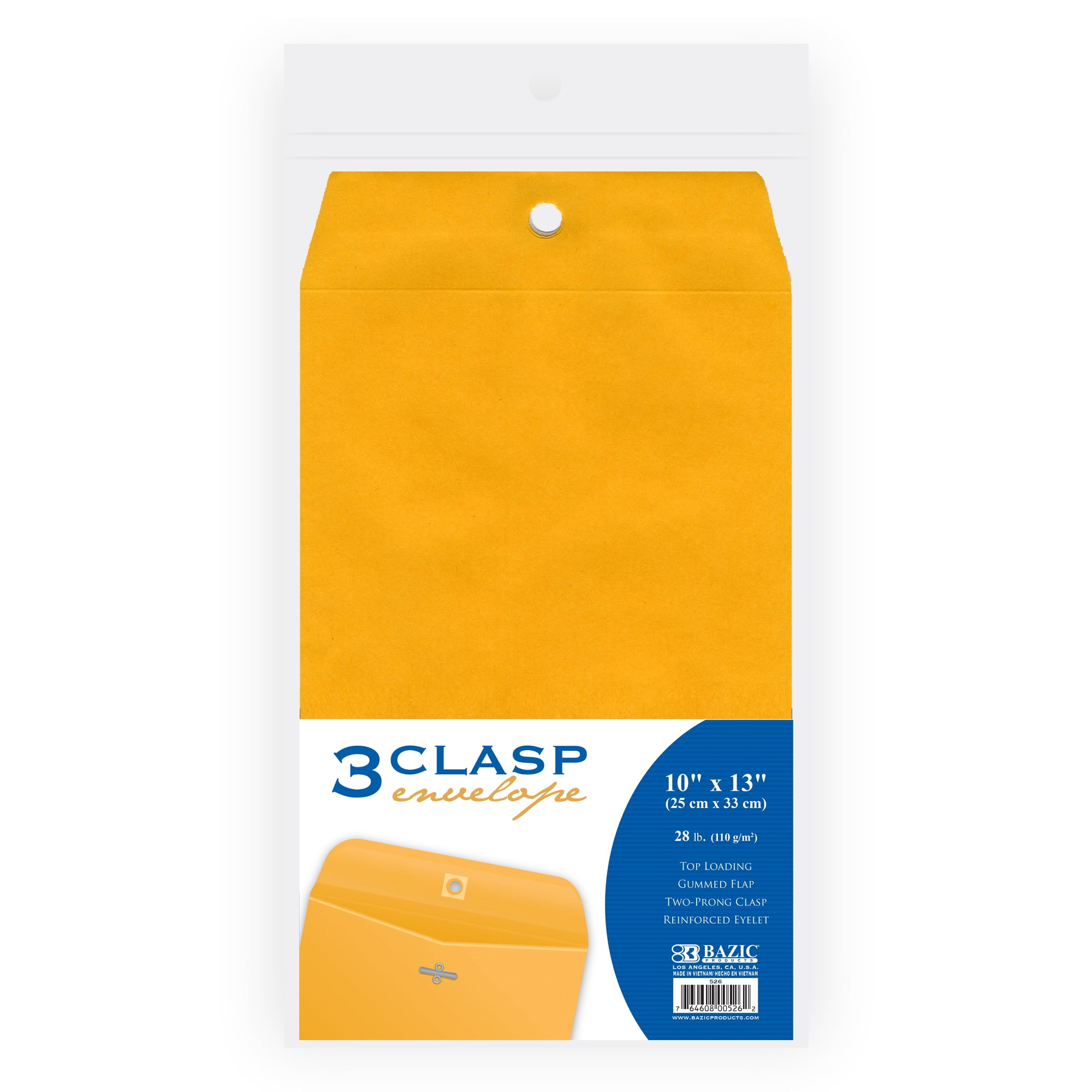 BAZIC Catalog Envelope 10" x 13" Gummed Seal Eyelet Closure, 3-Count ...