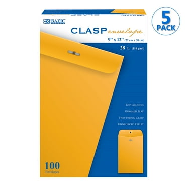 Clasp Envelope, #68, Square Flap, Clasp/Gummed Closure, 7 x 10, Brown ...