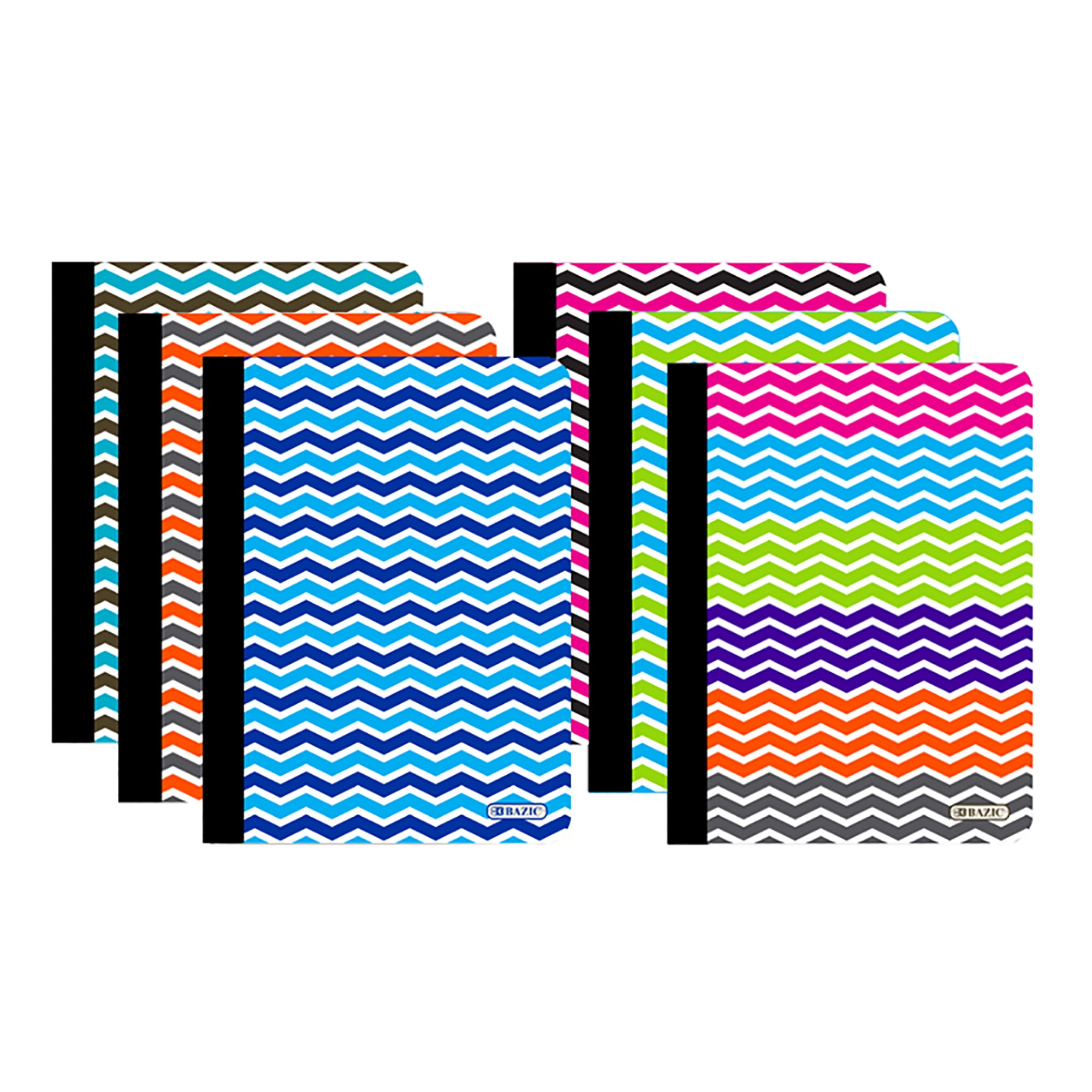 BAZIC Chevron College Ruled Composition Notebook, 100 Sheets, Assorted ...