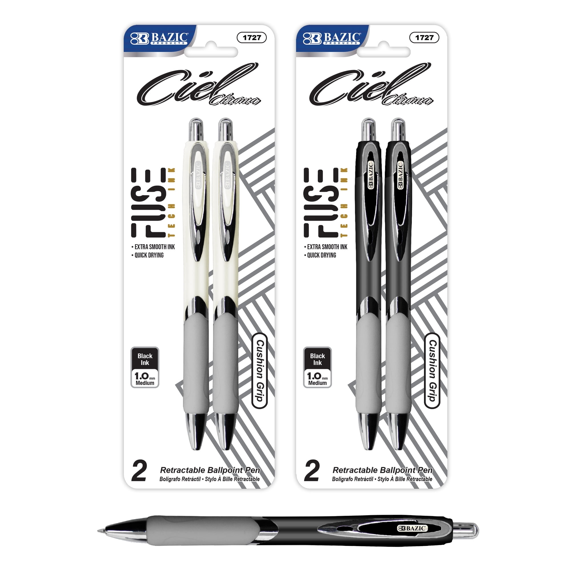 BAZIC Ciel Chroma Fuse Tech Ink Retractable Pen, 1.0 mm Medium Point ...