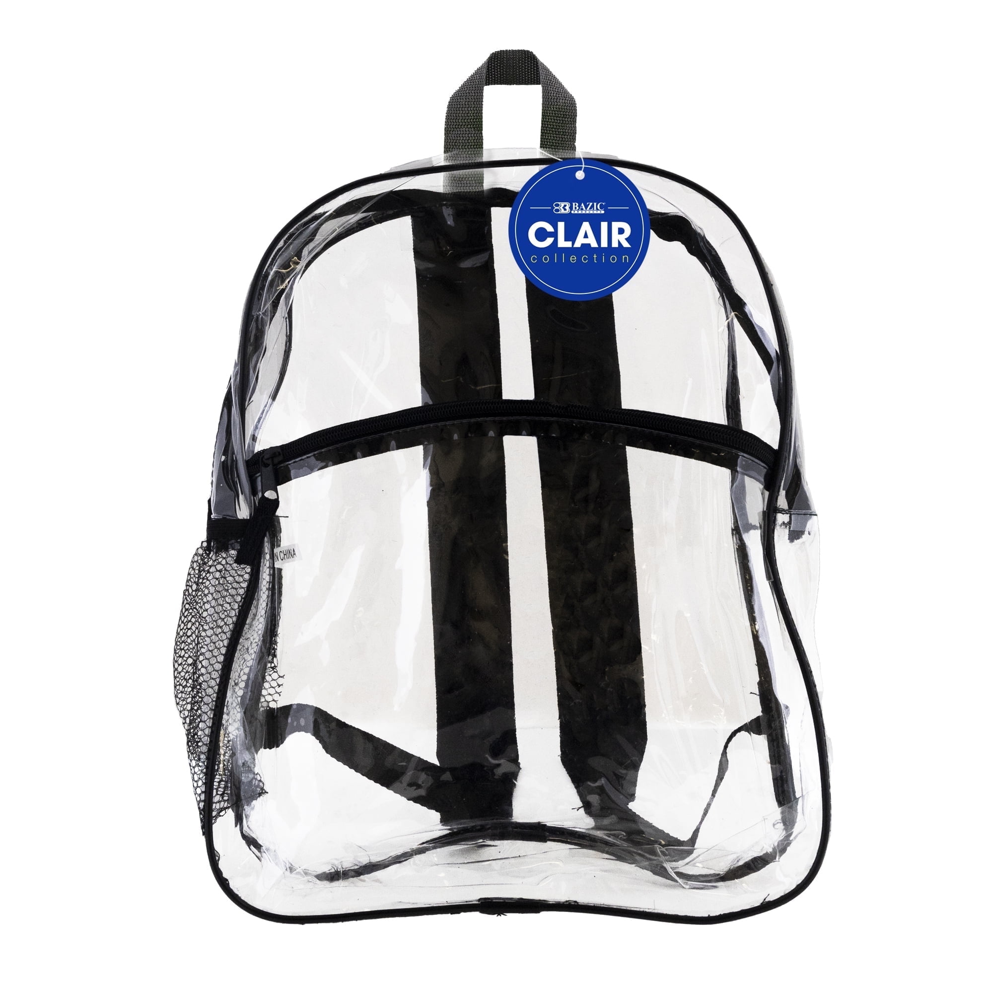 BAZIC Clear Backpack Clair 15", Transparent Bag Waterproof See Through ...