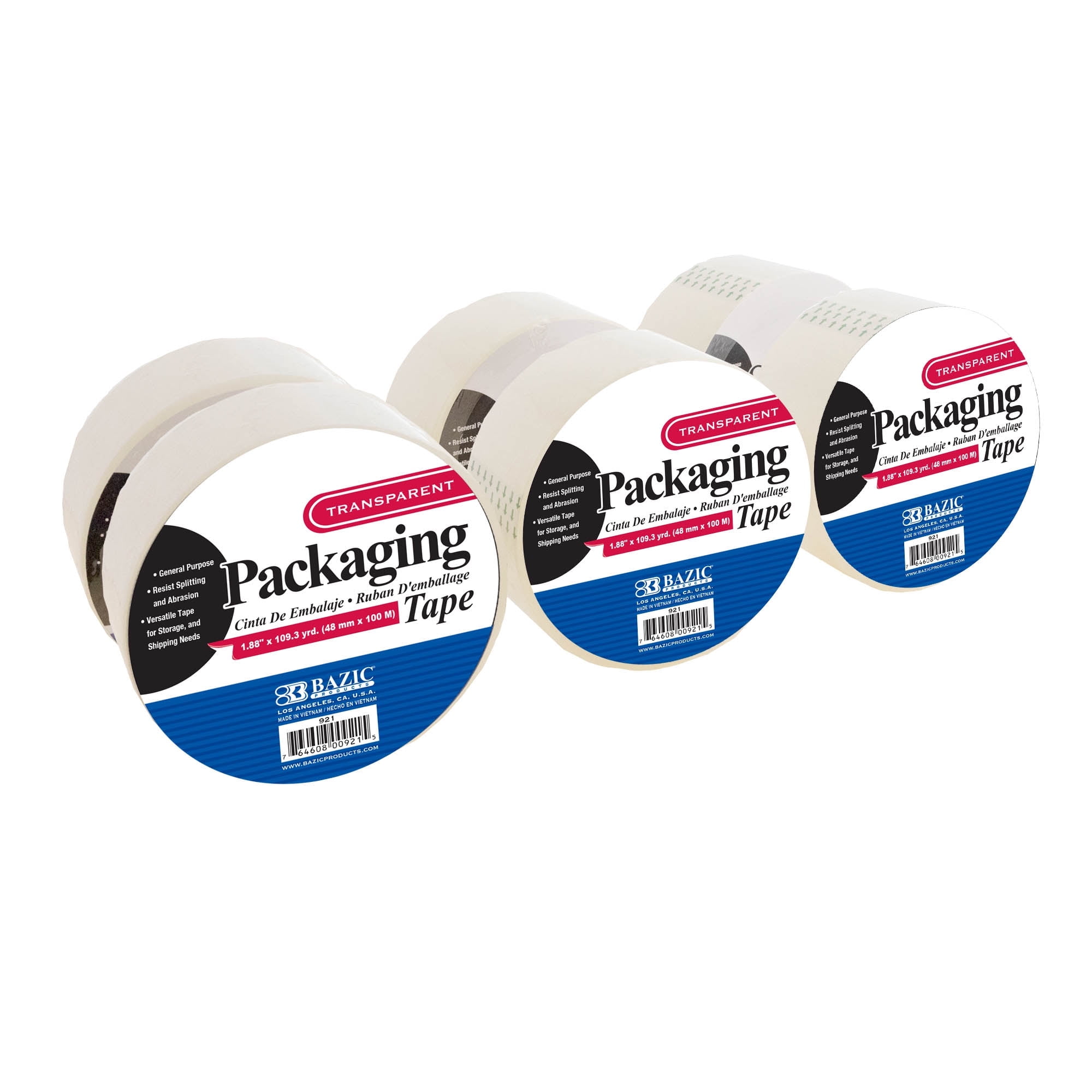 BAZIC Clear Packaging Tape 1.88"x109.3 Yards, Shipping Mailing Moving ...