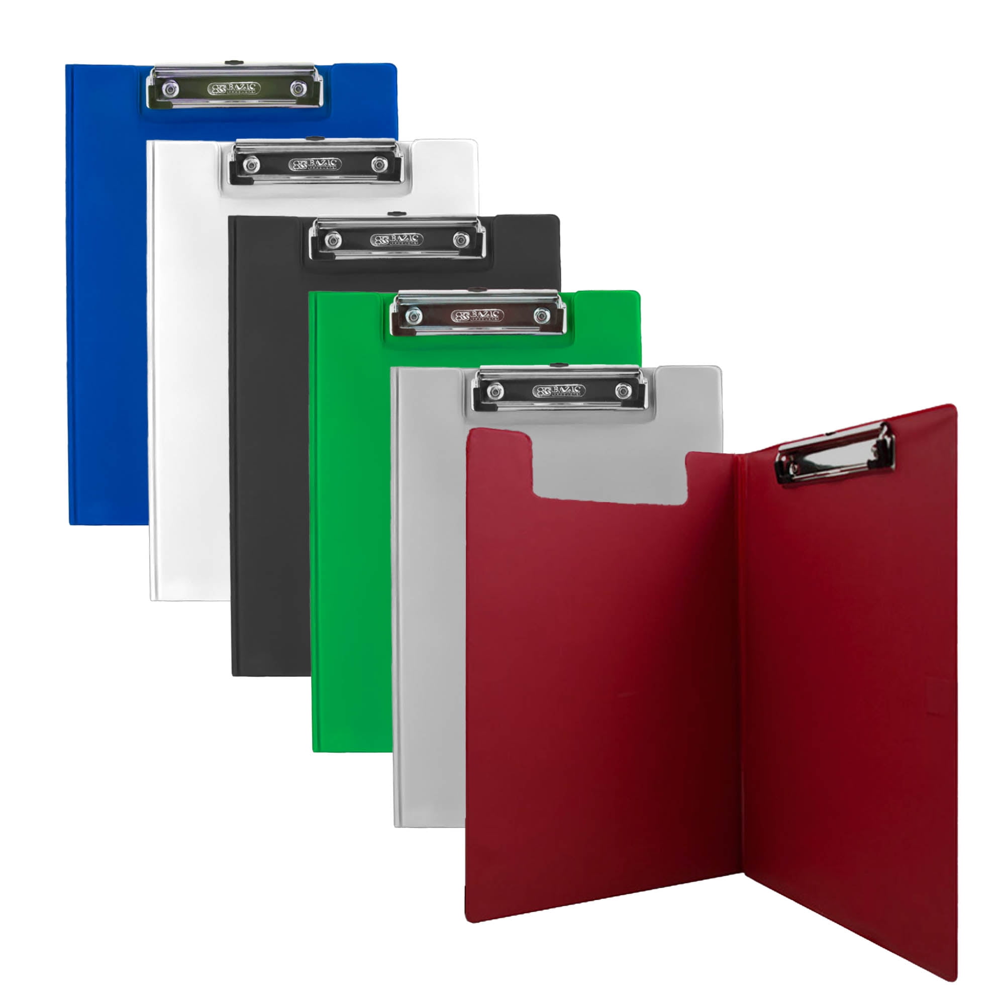 BAZIC Clipboard PVC Clipboards, Low Profile Clip & Flip Cover, 24-Pack ...