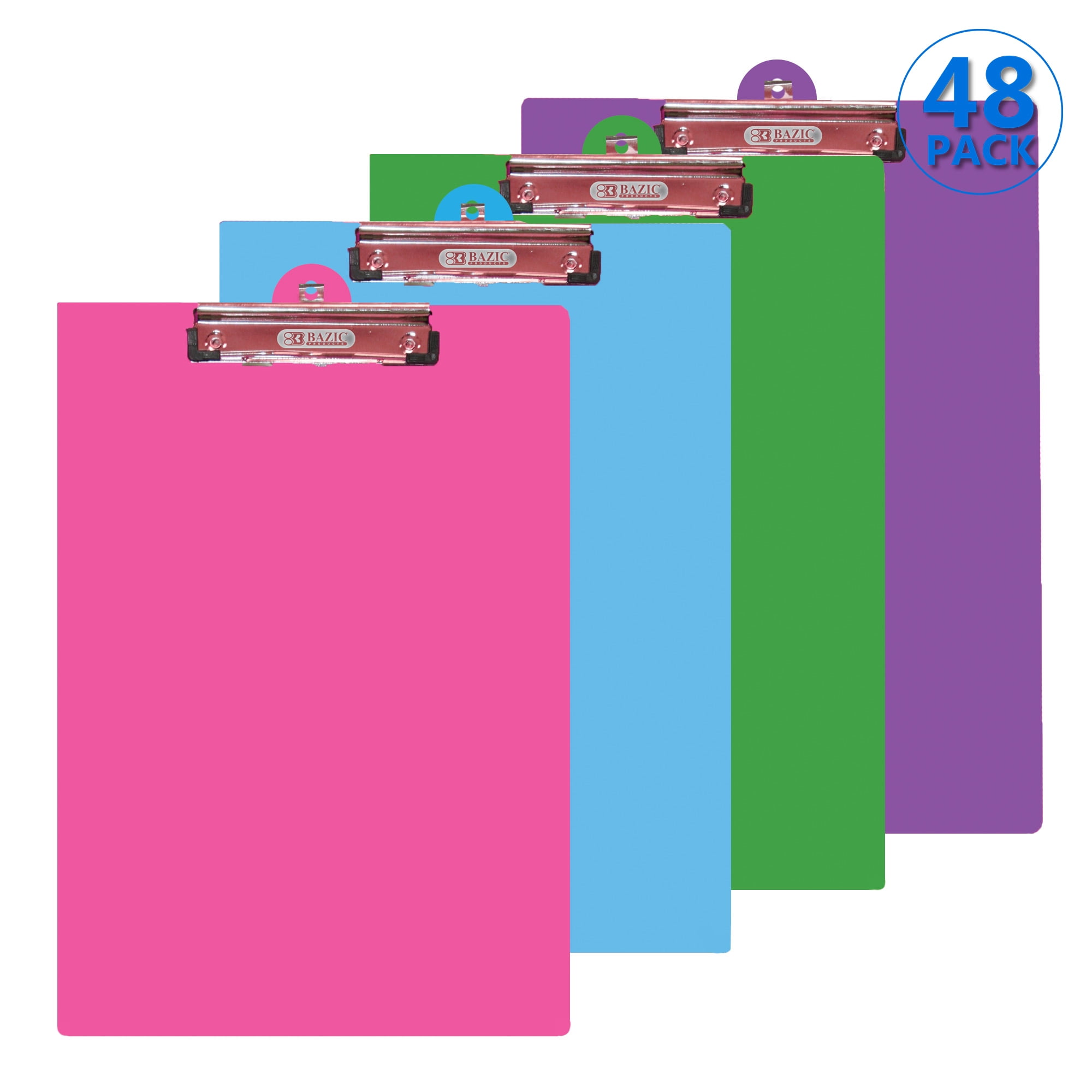BAZIC Clipboard PVC Standard Clipboards w/ Low Profile Clip, 48-Pack ...