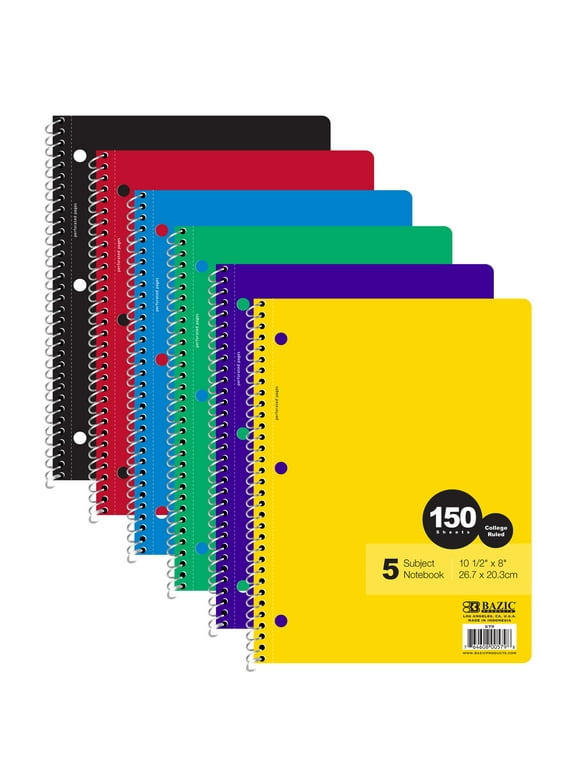 5-Subject Spiral Notebooks in Spiral Notebooks - Walmart.com